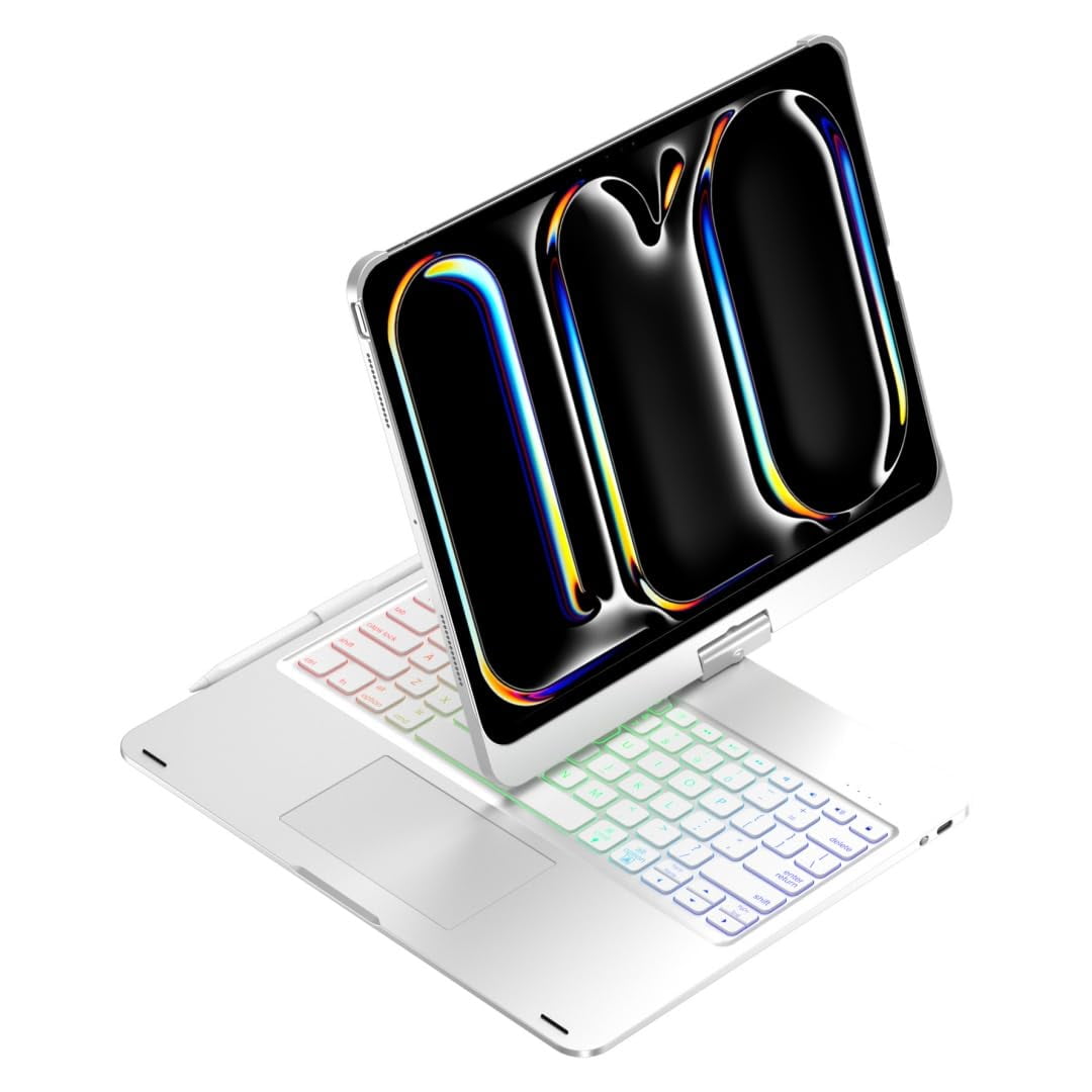TYUAN 360° Rotatable Keyboard Compatible with iPad Pro 13 inch M4 ...