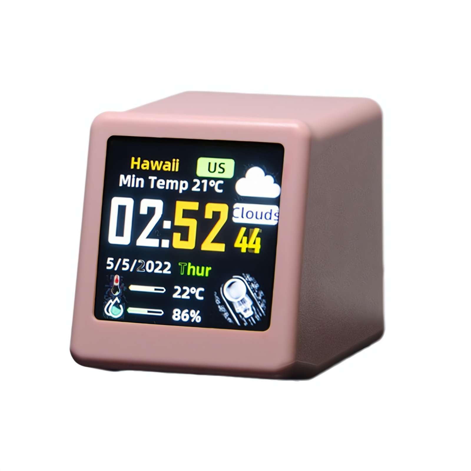 TYUAN WiFi Clock for Desk Decor, Color Display Alarm Clock with Weather ...