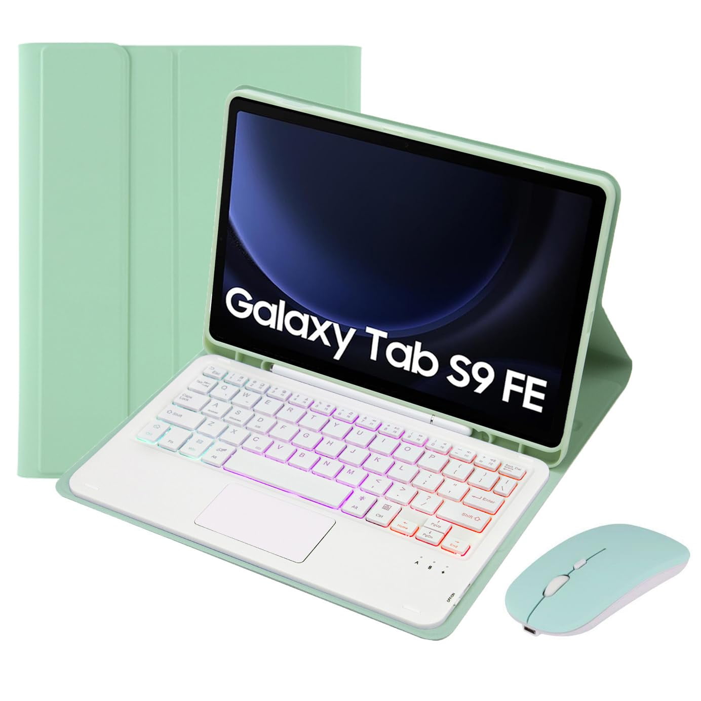 TYUAN Wireless Backlit Keyboard Case for Samsung Galaxy Tab S9 FE 10.9 ...