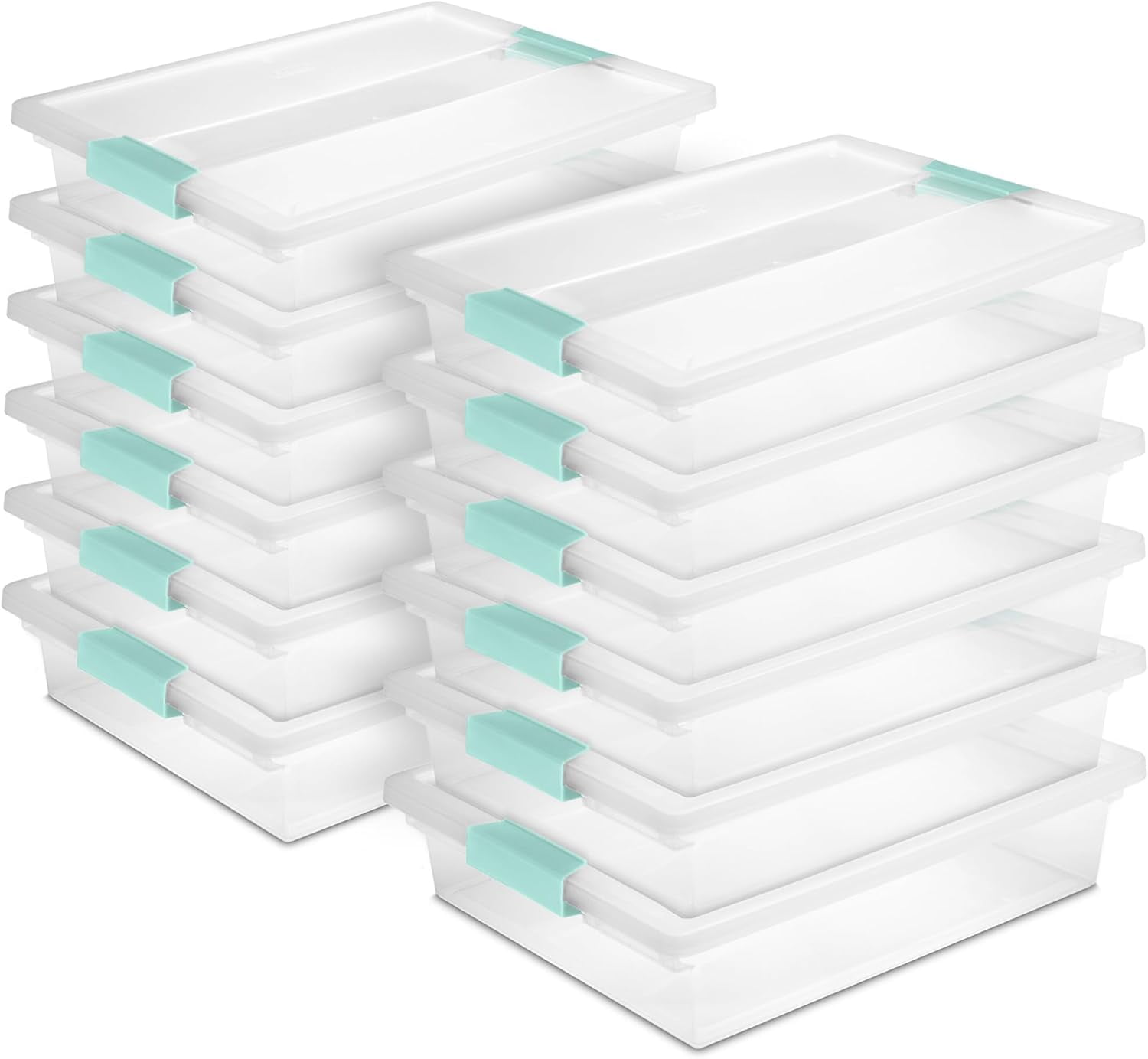 TYUIOP Clip Box, Stackable Clear Plastic Bins with Latching Lids, Large ...