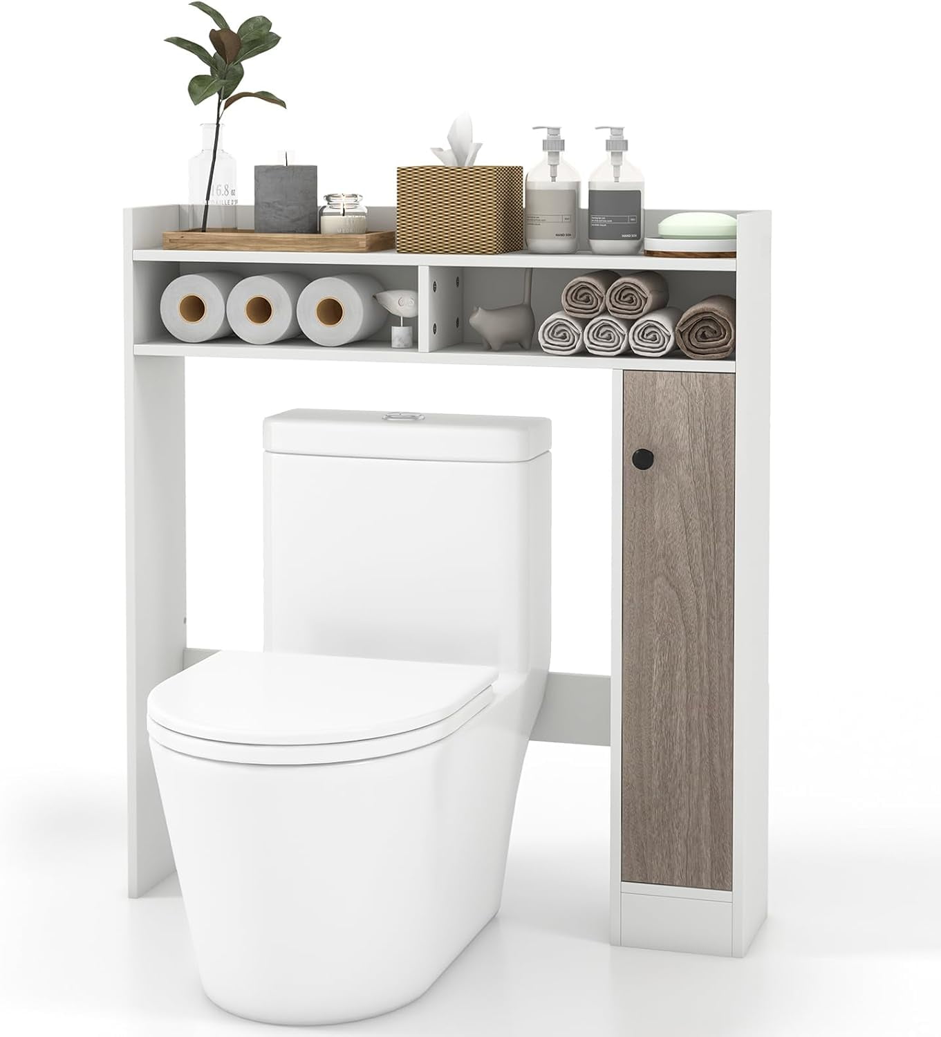 TYUIOP Over The Toilet Storage Cabinet, Freestanding Bathroom Organizer ...