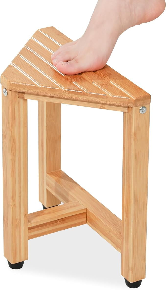TYYIHUA Shower Foot Rest 13.2", Corner Shower Stool for Shaving Legs ...