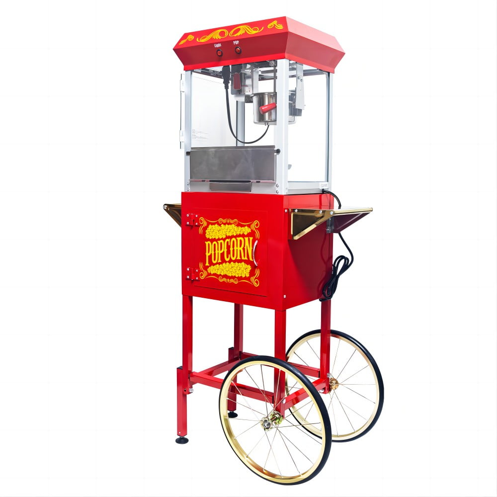 TZDZRC Popcorn Machine with Cart, 8oz Popper with Kettle, Heated ...