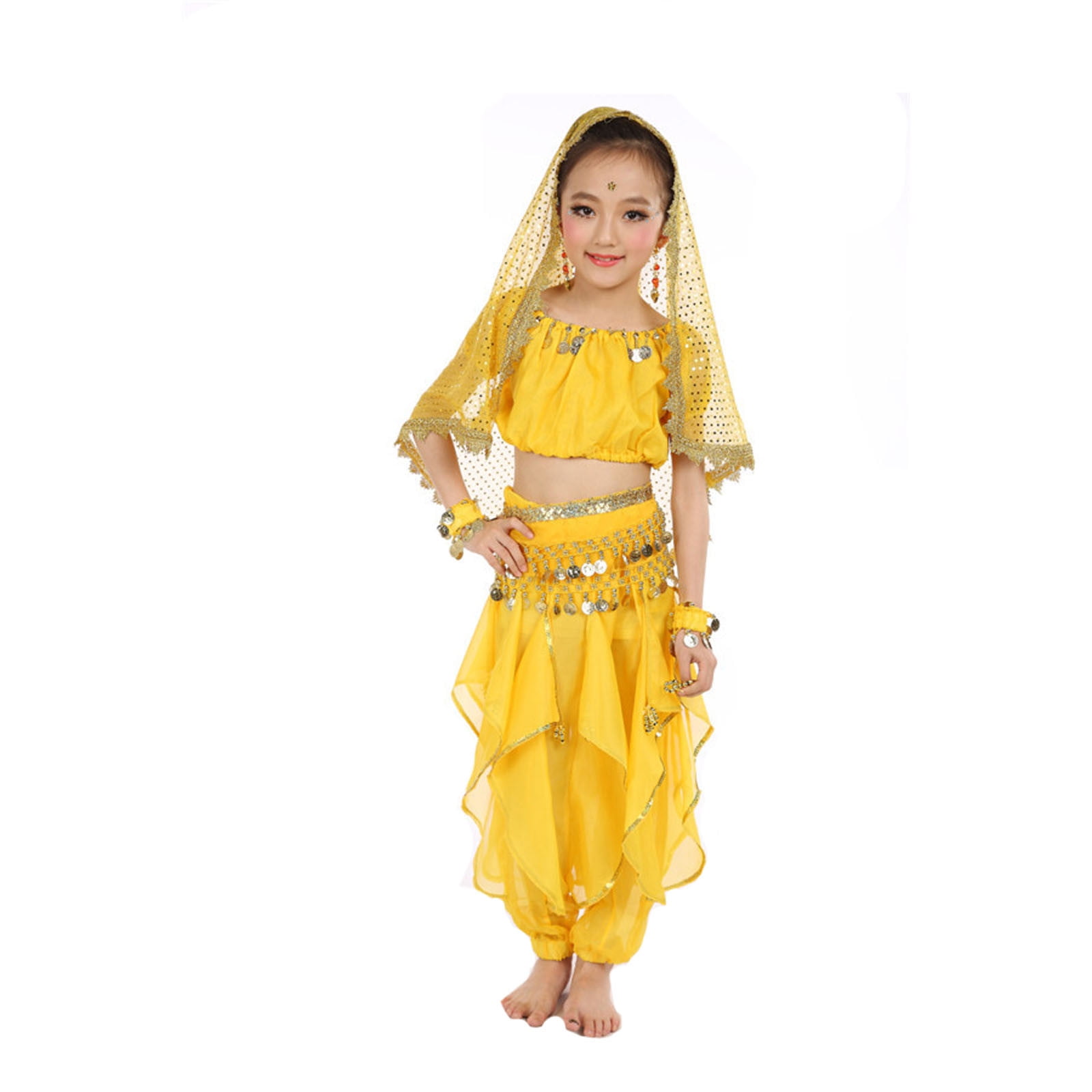 TZEWGL Big Girls Outfits Handmade Children Belly Dance Roleplays Belly ...
