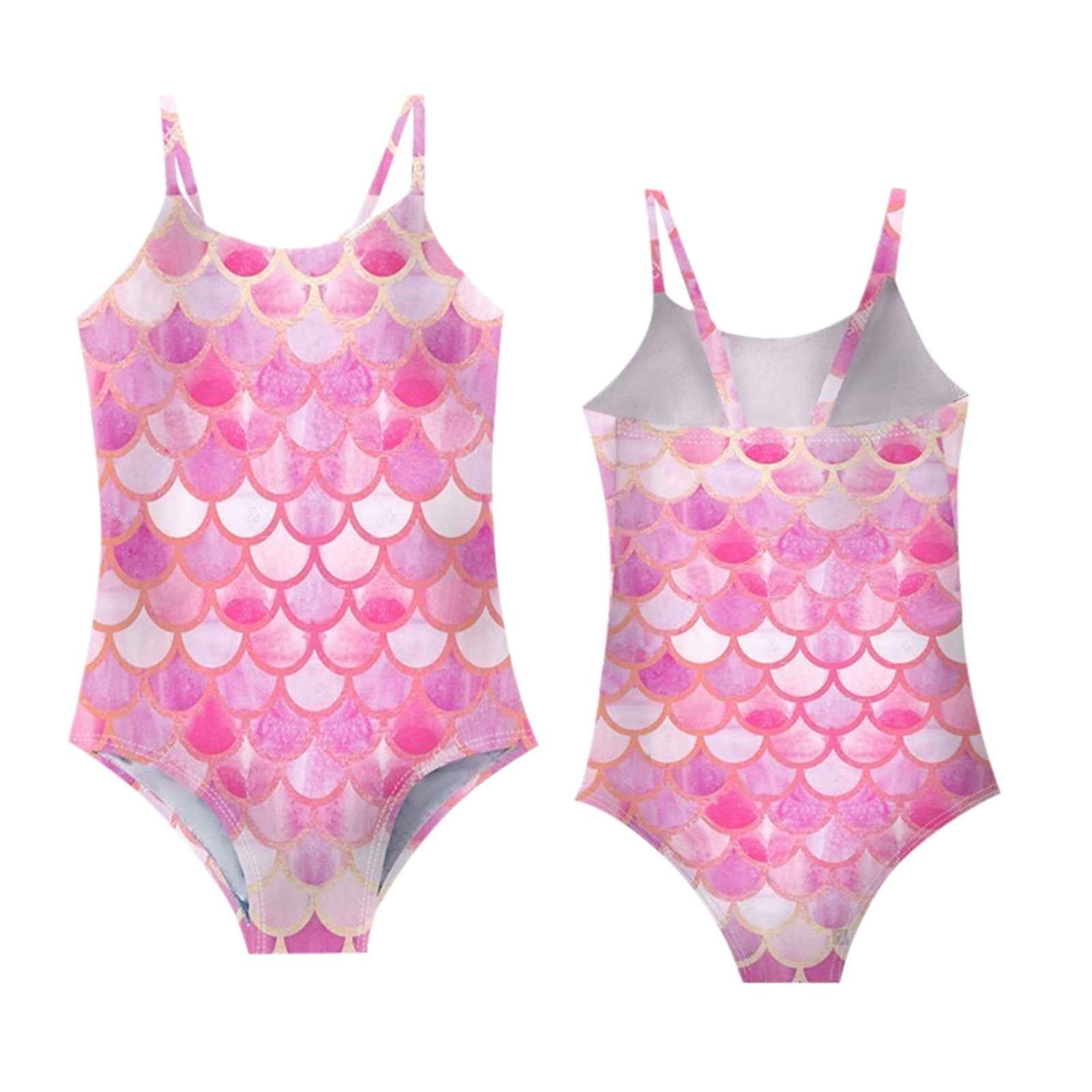 TZEWGL Little Girls 3D Printed Fishscale Swimsuit Swimsuit for Kids 7 ...