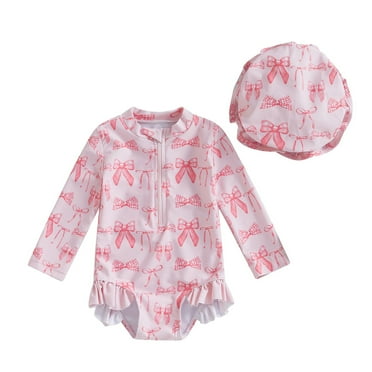 LYHaoo Baby Girl Swimsuit Baby Girls Long Sleeve Swimsuit Romper With ...