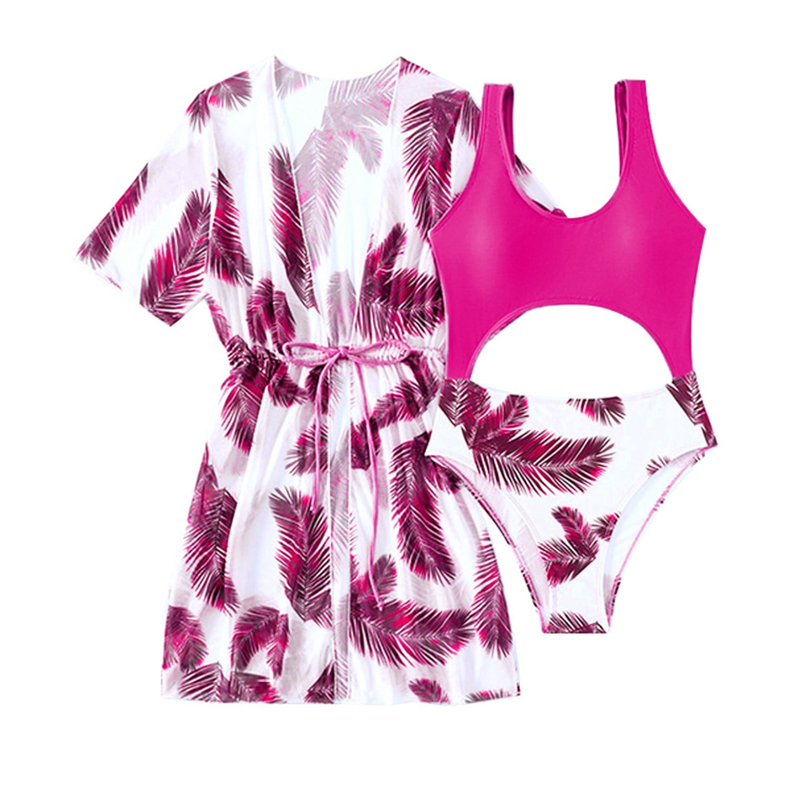 TZEWGL Tween Girls Leaf Print Split Large Children's Bikini for Kids ...