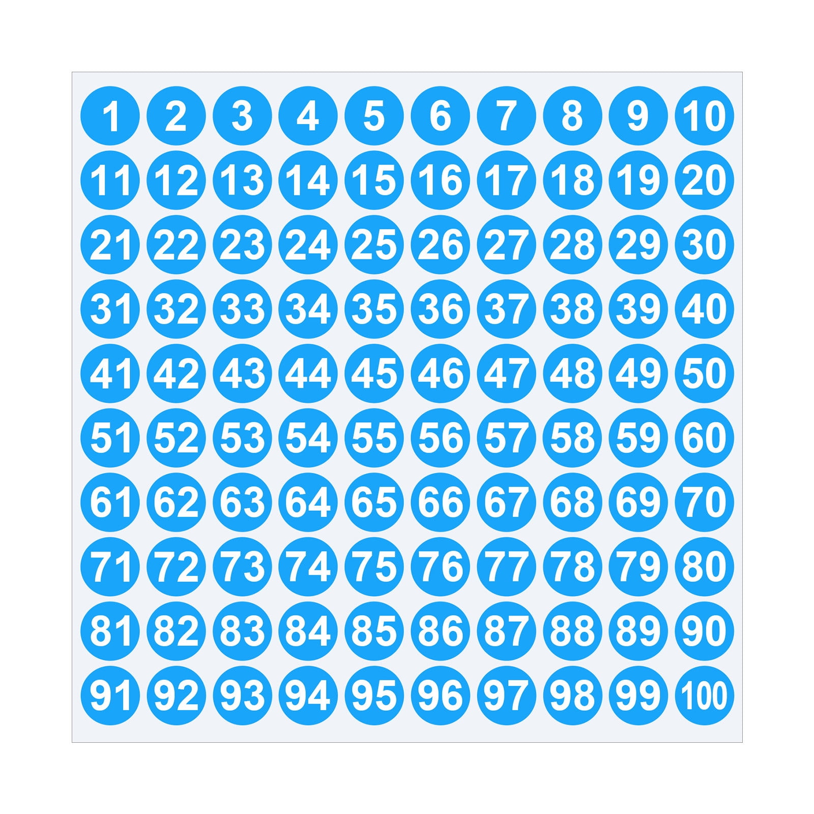 TZYUDK 1 Inch 1 To 100 Number Combination Stickers Sheets For Note ...