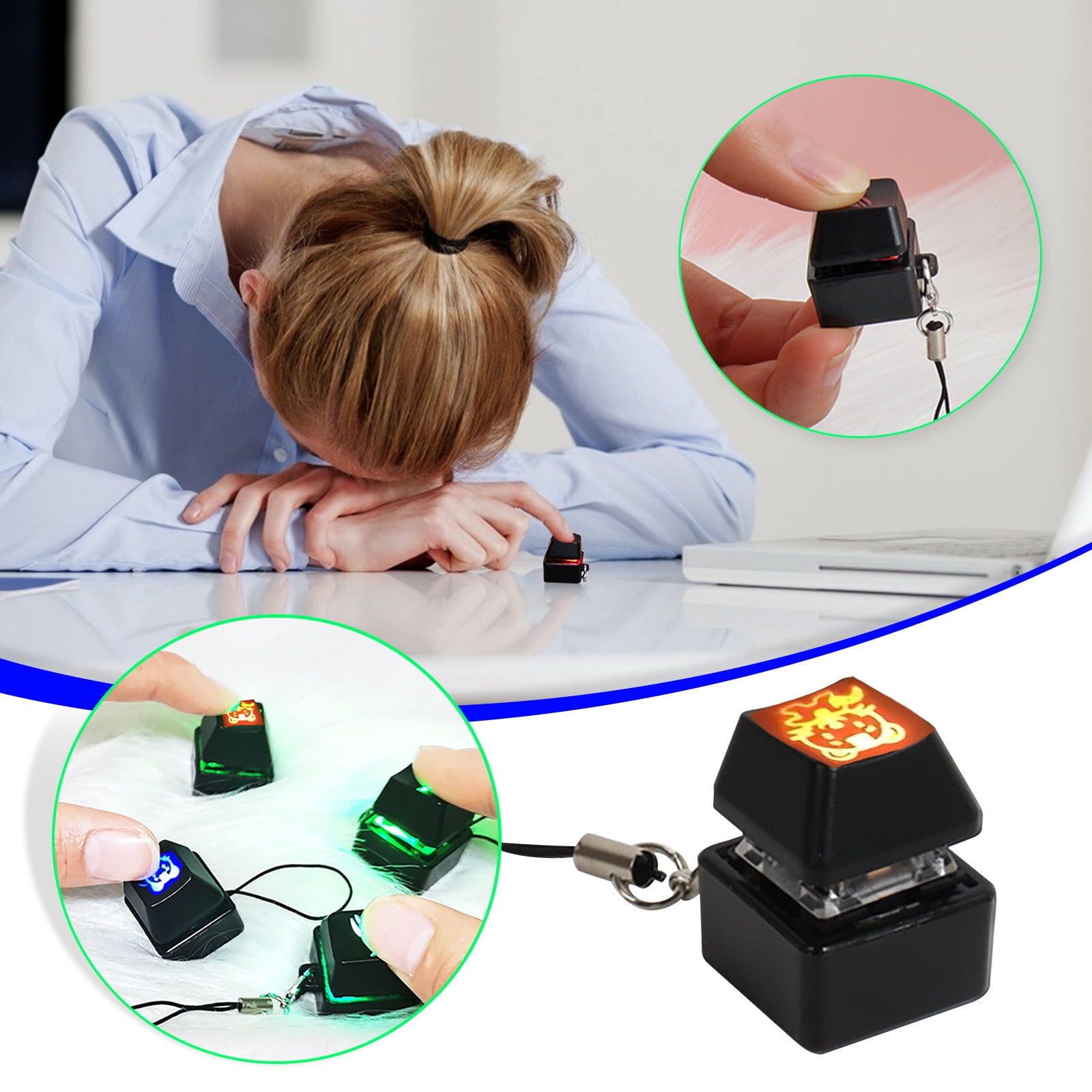 TZYUDK Black Fingertip Button Decompression Press To Up 7 Colors ...