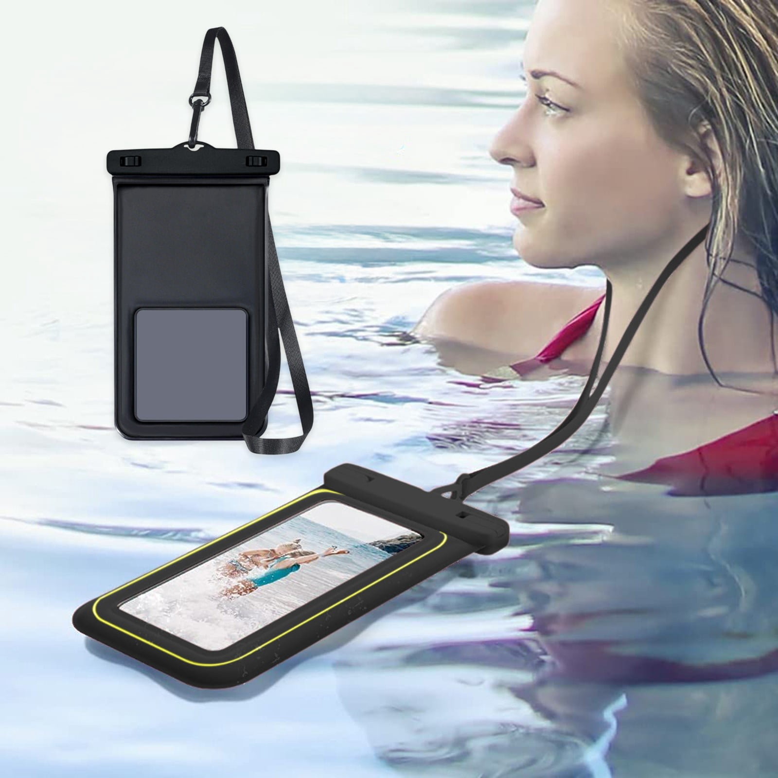 TZYUDK Black Sponge Floating Cell Phone Waterproof Bag Swimming Rafting ...