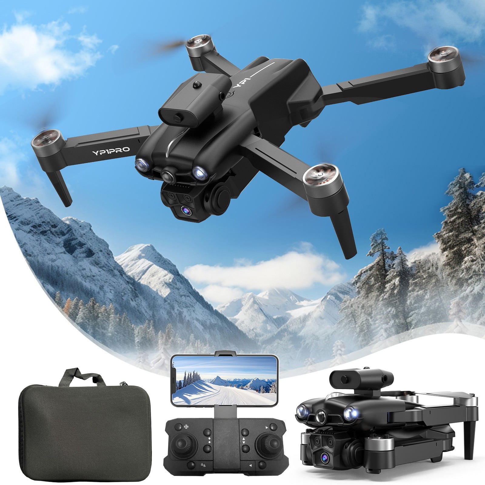 TZYUDK Brushless Motor Drones with 5 Cameras Wind Resistance Headless ...