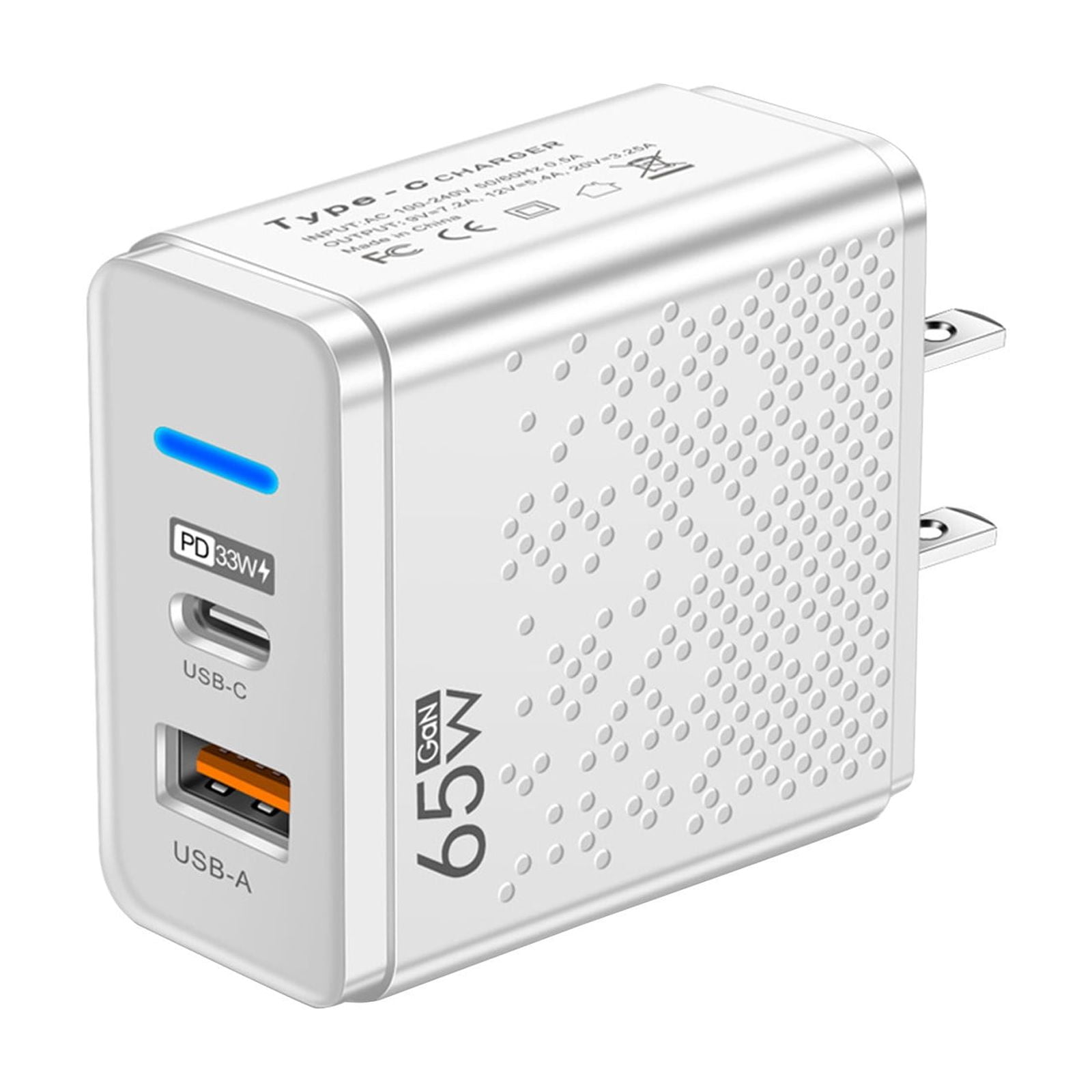 TZYUDK Dual Port USB C and USB A Wall Charger 5V2.4A Power Adapter with ...