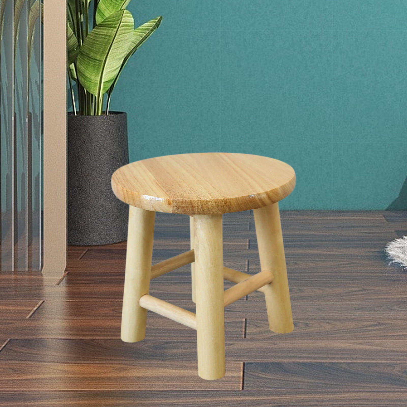 TZYUDK Dwarf Stool Solid Wood Small Stool Oaken Small Round Stool Solid ...