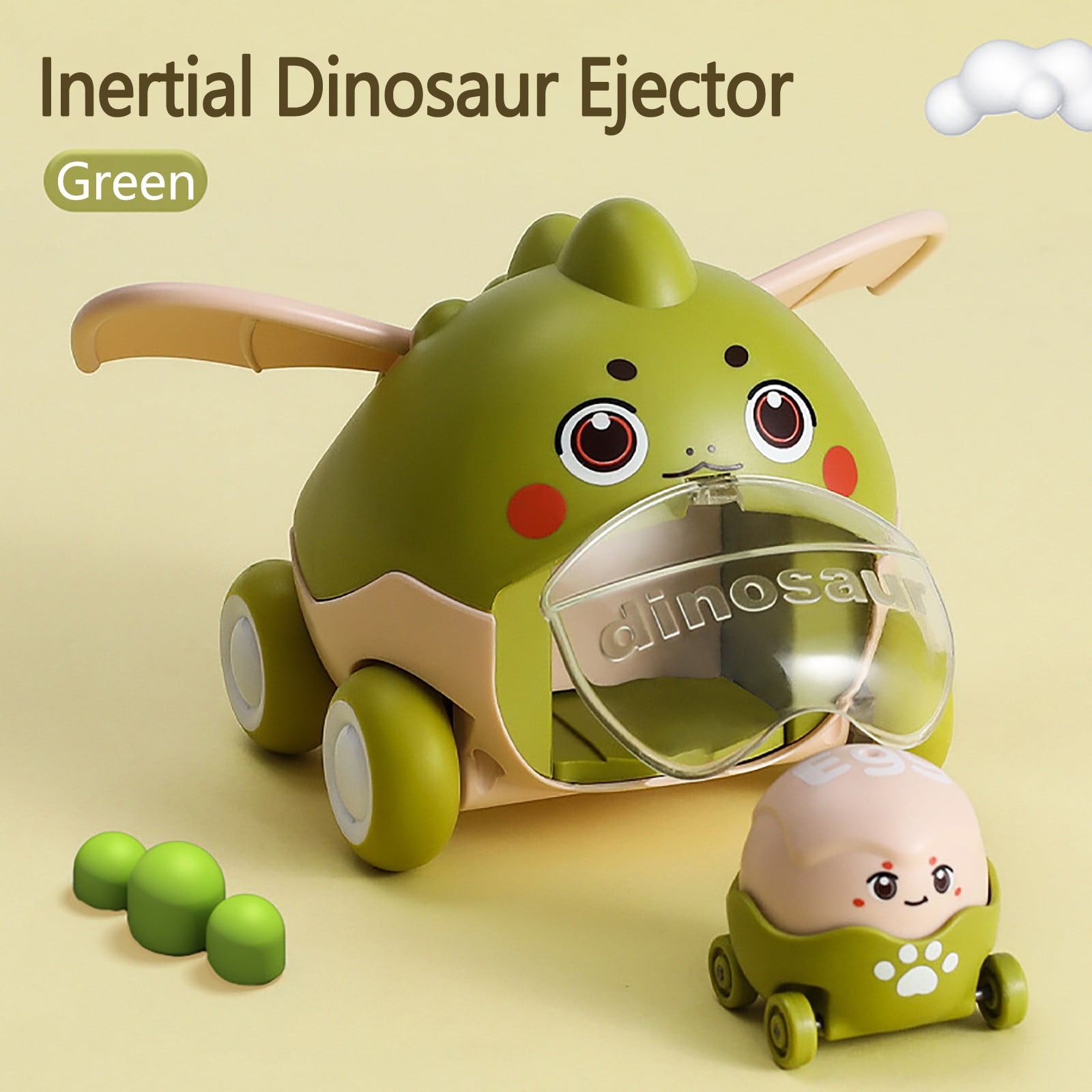 TZYUDK Green Children's Inertial Toy Car Dinosaur Catapult Plane Cute ...