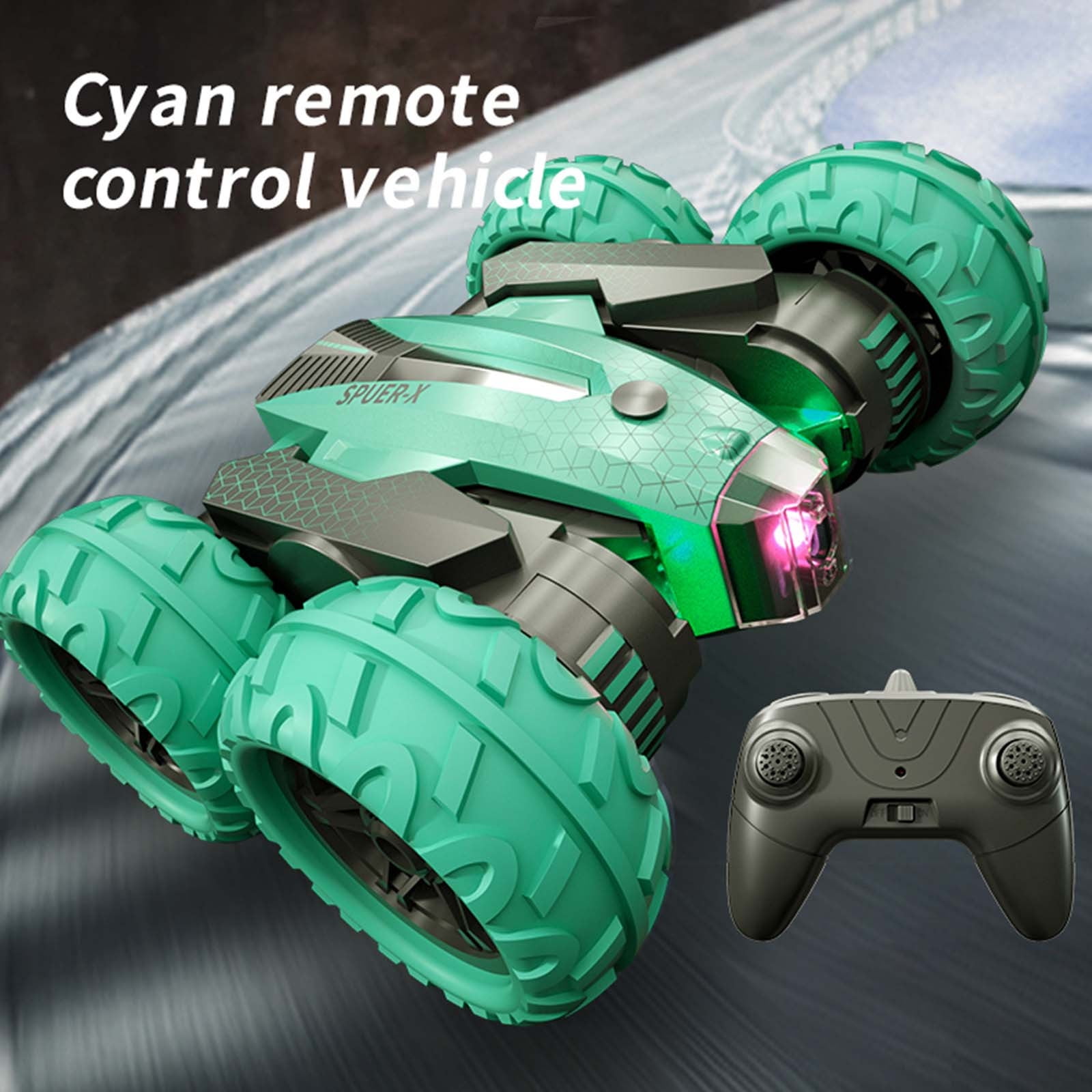 TZYUDK Green Rollover Stunt Car 360 Degree Double Sided Dumper Remote Control Racing Off-Road ...