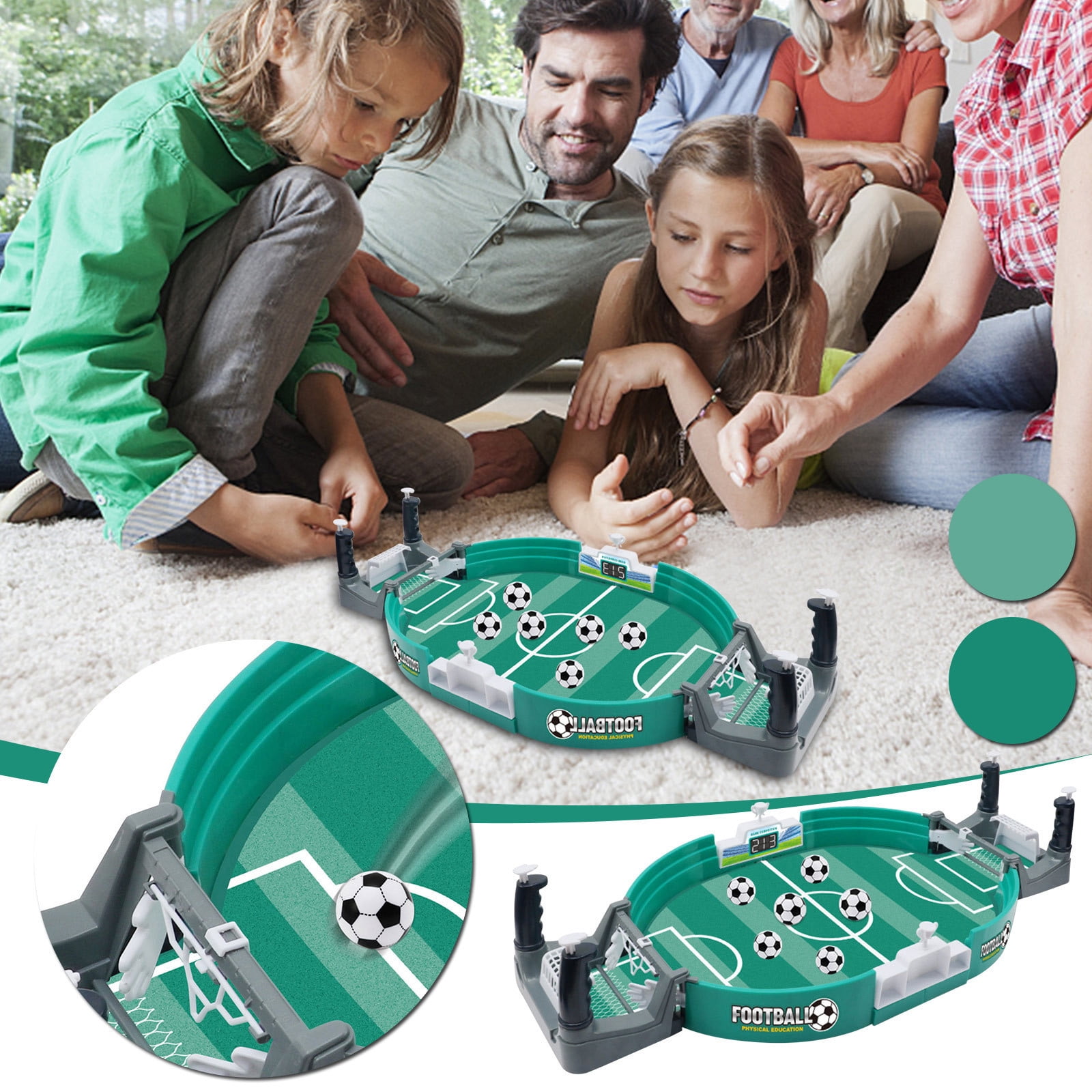 TZYUDK Green Tabletop Football Board Game Football Field Toy Two-Person ...