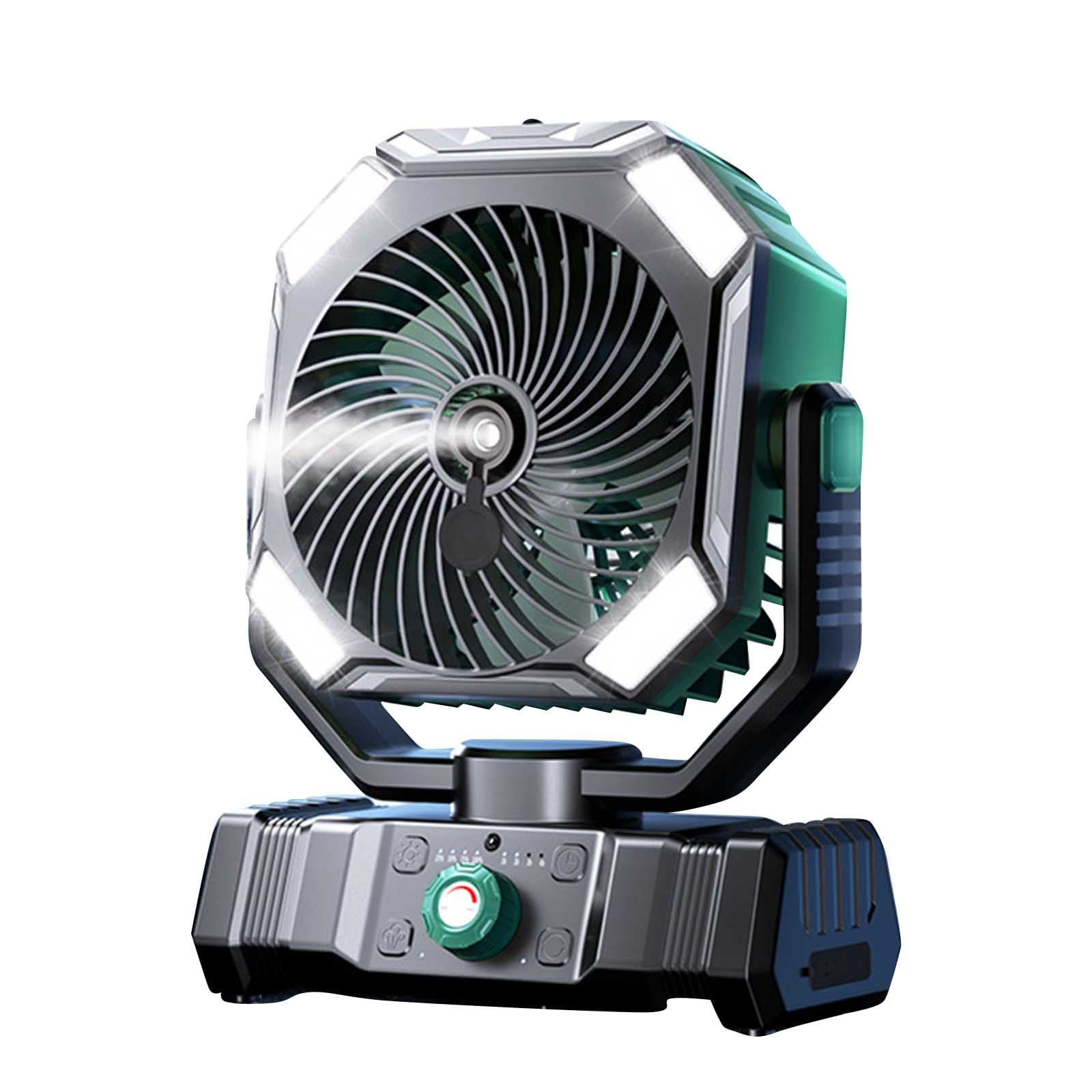 TZYUDK L-931 Green Outdoor Camping Usb Charging Electric Fan Portable Shaking Head Refrigeration ...