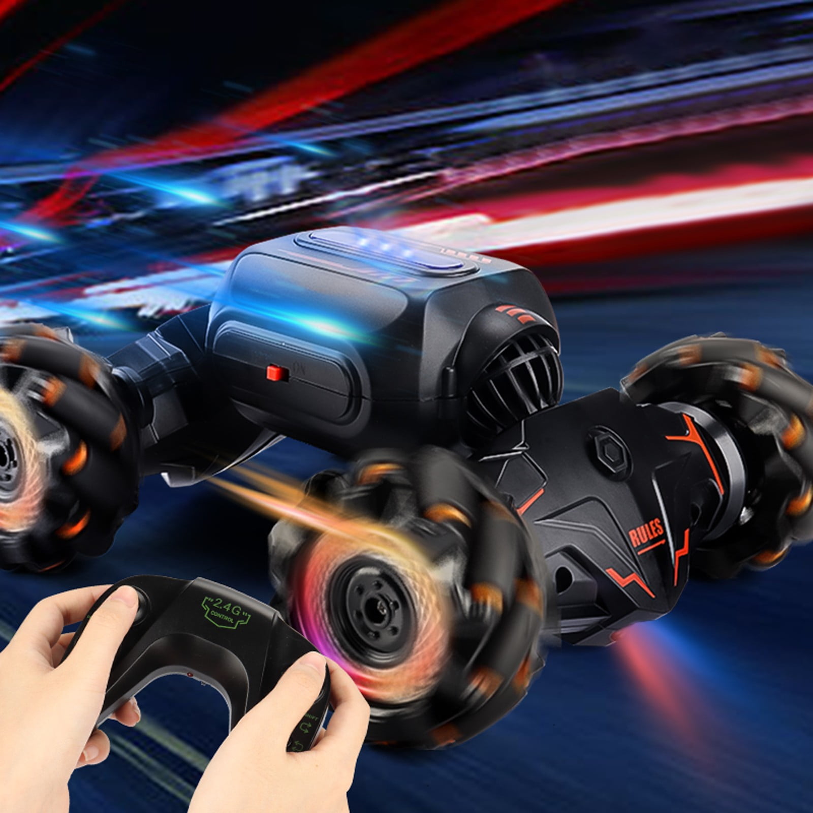 TZYUDK Orange 2.4G Remote Control Car Stunt Drift Car Rc-Country Remote ...