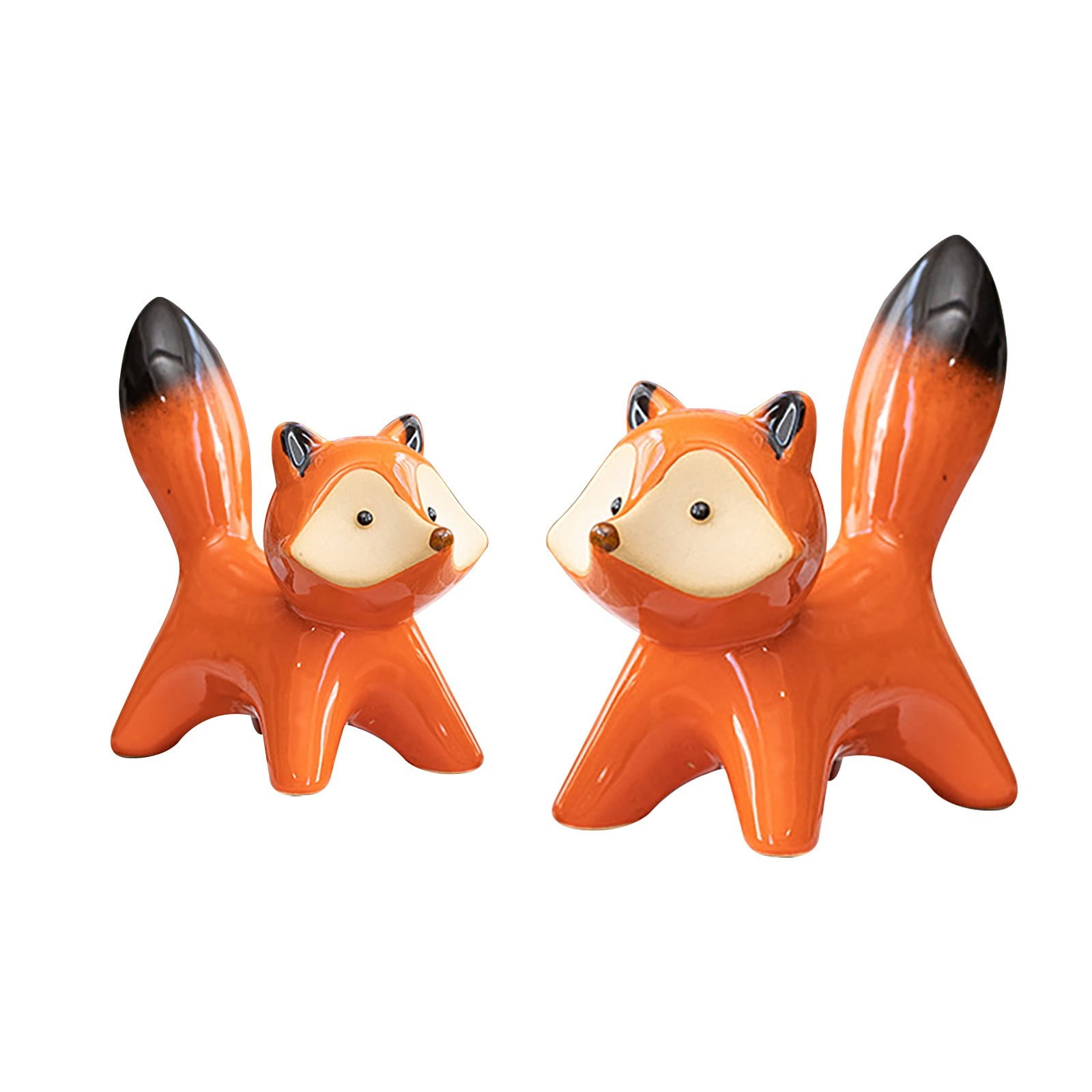 TZYUDK Red Ceramic Fox Figurine Set - Home Decor Crafts for Shelf ...