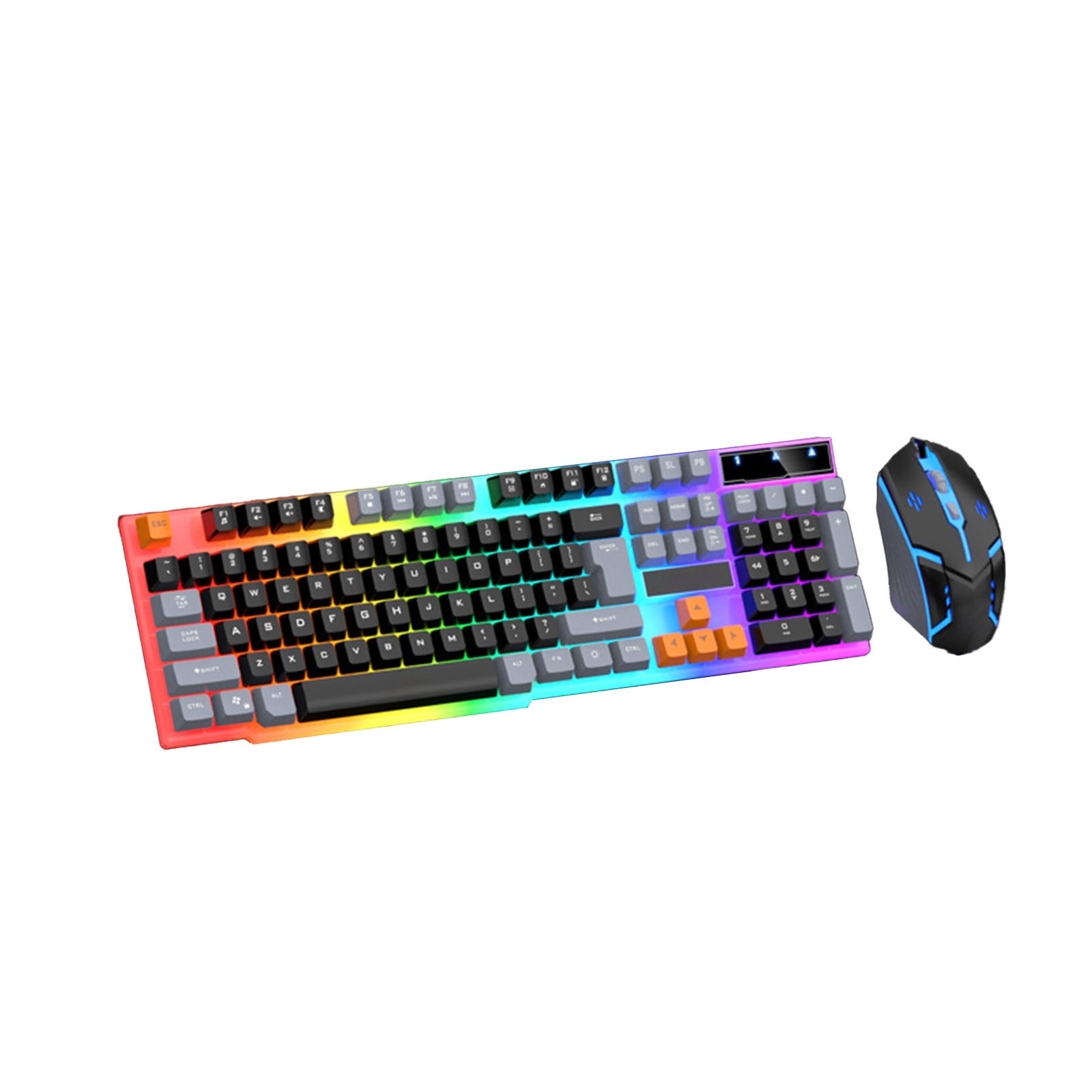 TZYUDK Wired Keyboard and Mouse Suit RGB Lighting Mechanical Feel No ...