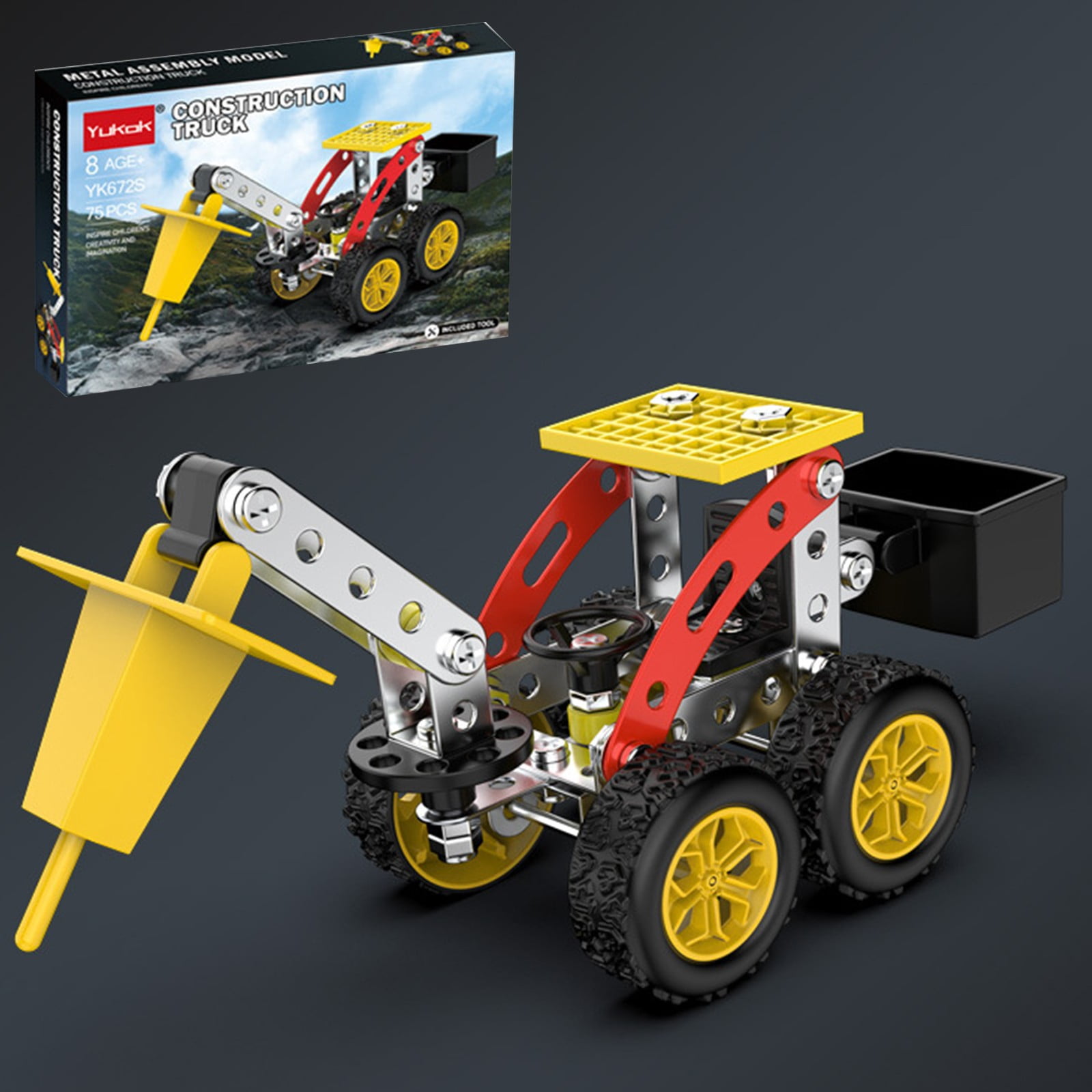 TZYUDK Yellow Metal Vehicle Model Kits Building Toys Model Car Kits For ...