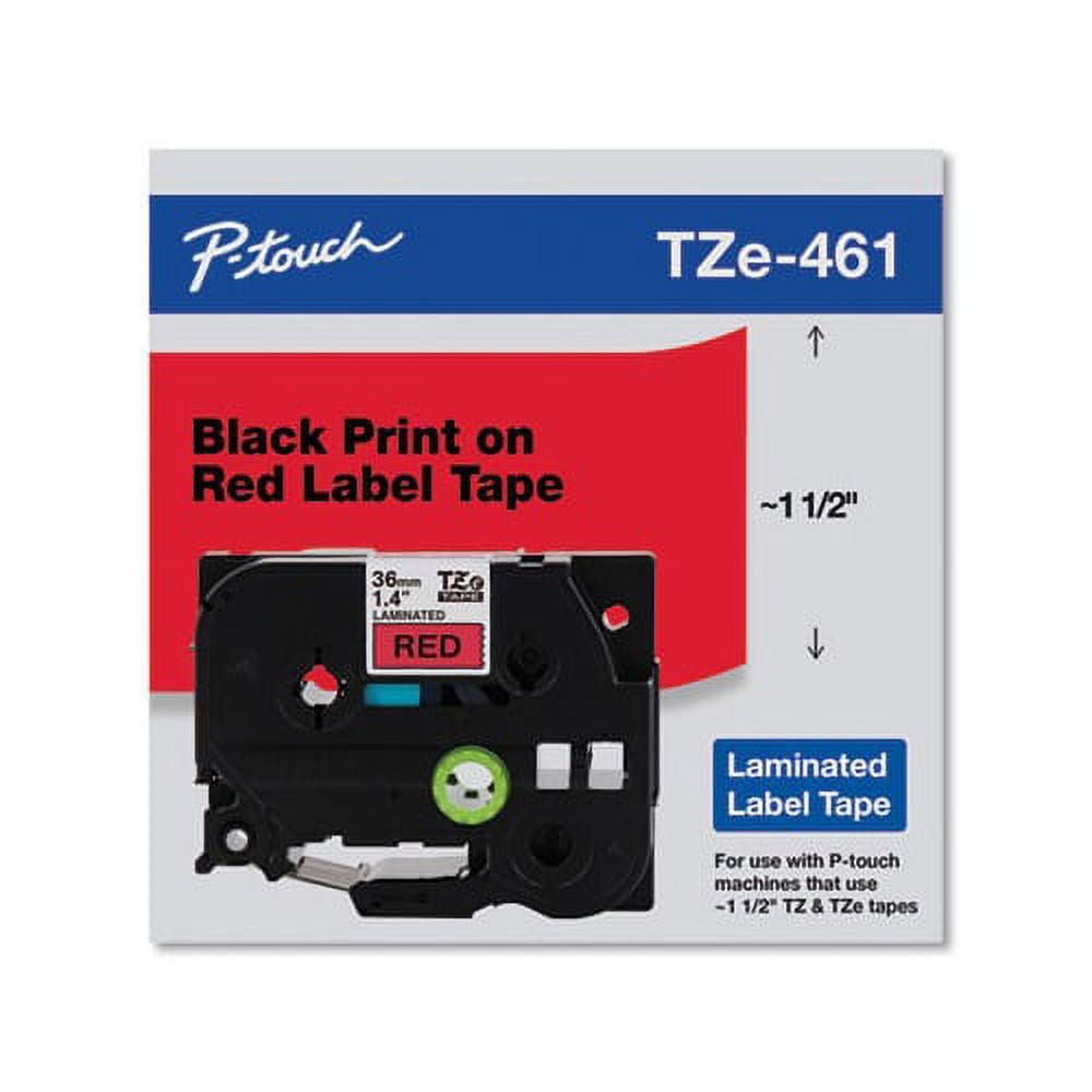 TZe Standard Adhesive Laminated Labeling Tape 1.4" x 26.2 ft, Black on ...