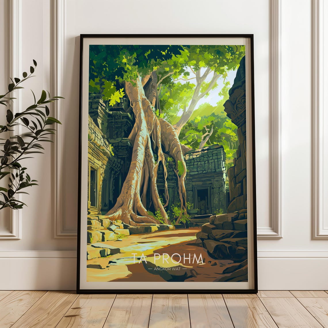 Ta Prohm Temple Travel Print - Cambodia Wall Art Poster, Angkor Wat ...