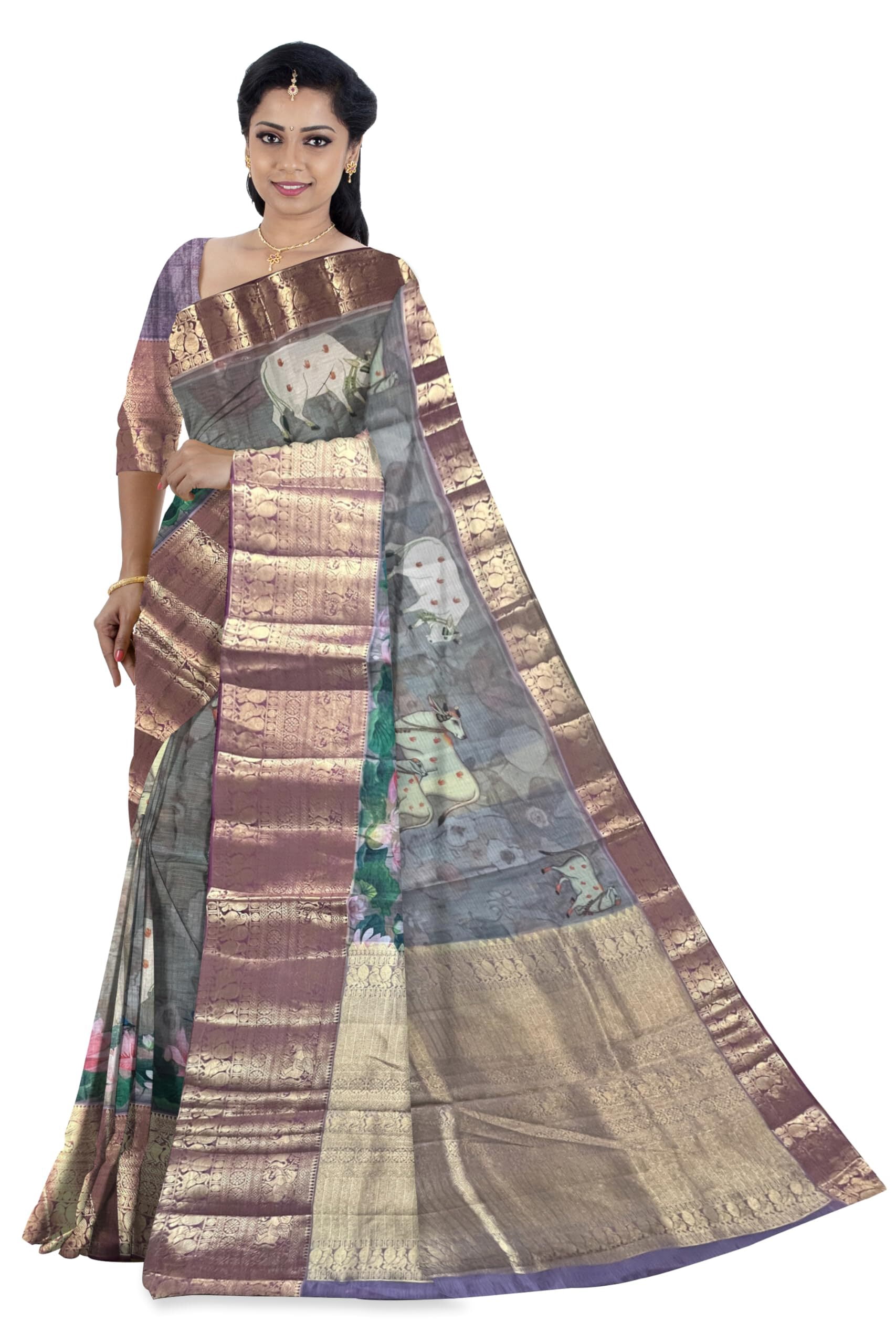 Ta la hi Collections Oraganza Silk Saree with Rich Big Zari Pallu ...