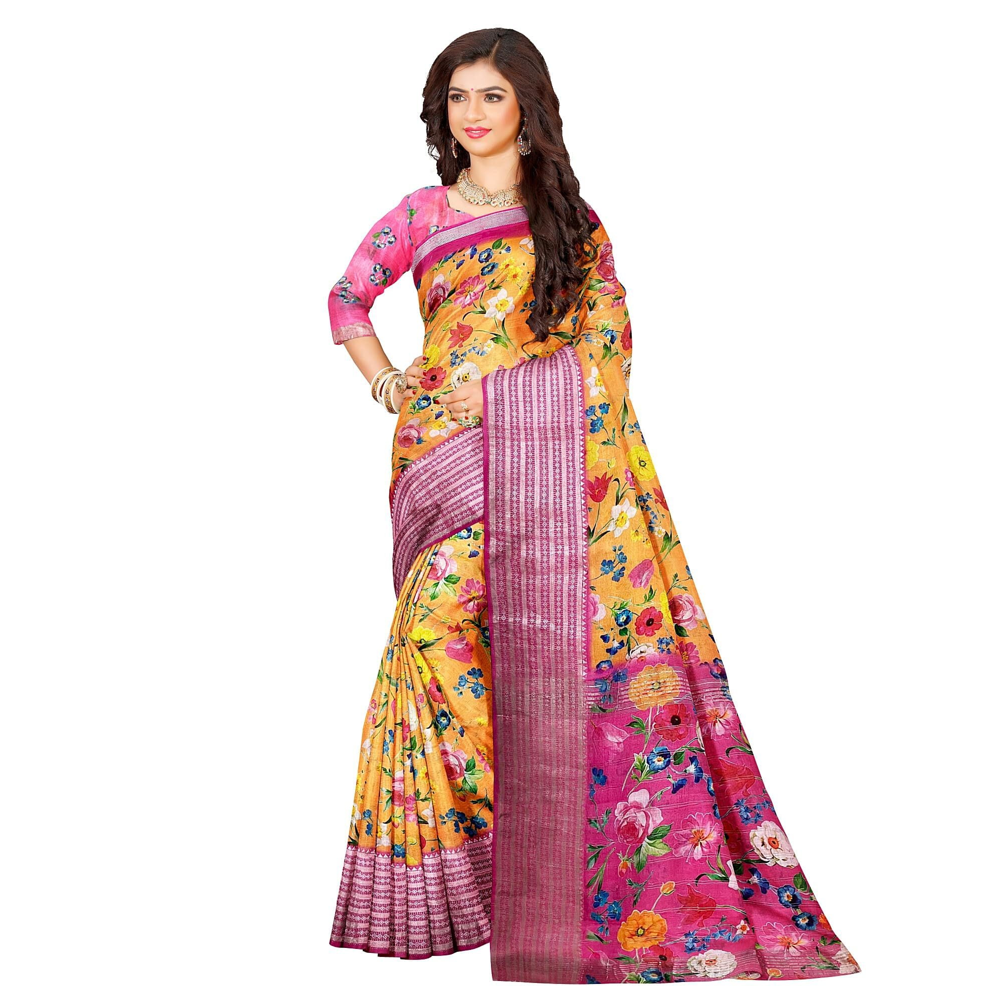 Ta la hi Collections Women's Saree, Soft Art Silk Saree, Indian ...