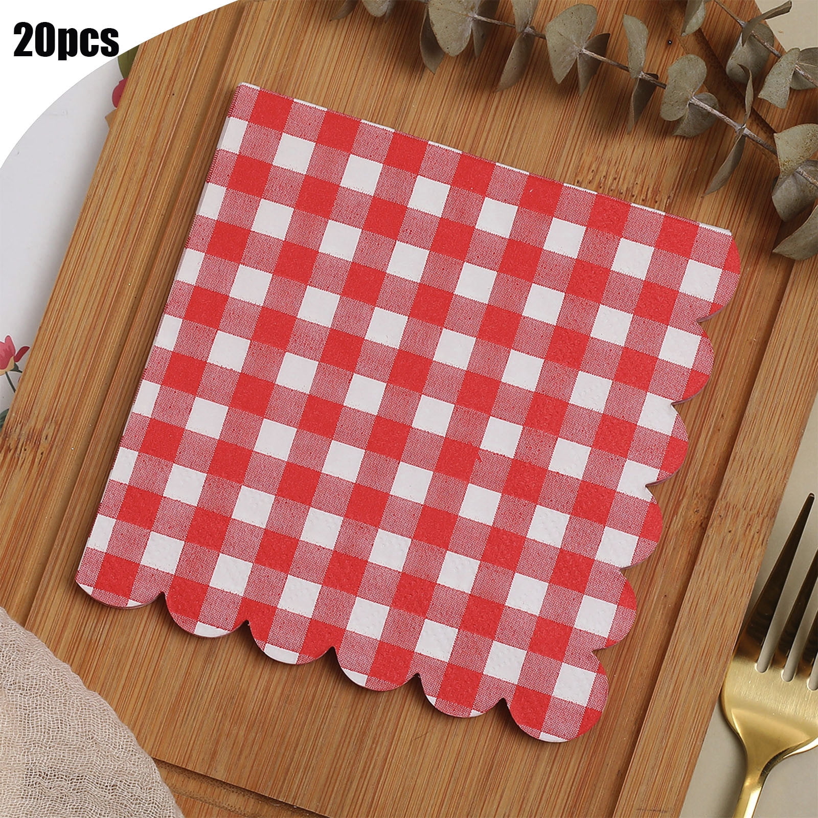 TaTaai 20Pcs Gingham Paper Napkins Bulk, Buffalo Plaid Napkins ...
