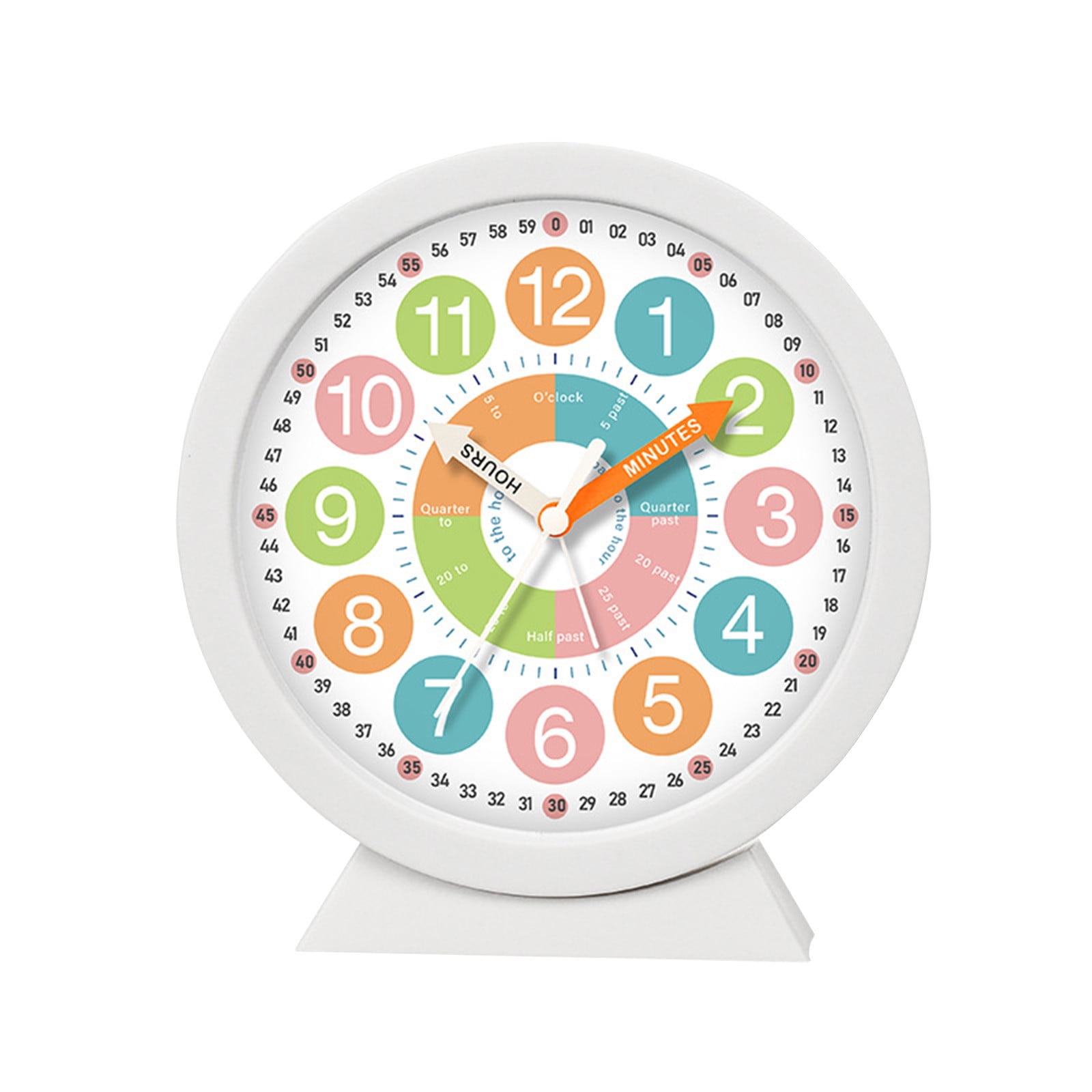 TaTaai 2Pcs Silent Clock for Learning Time, Classroom Educational Clock ...