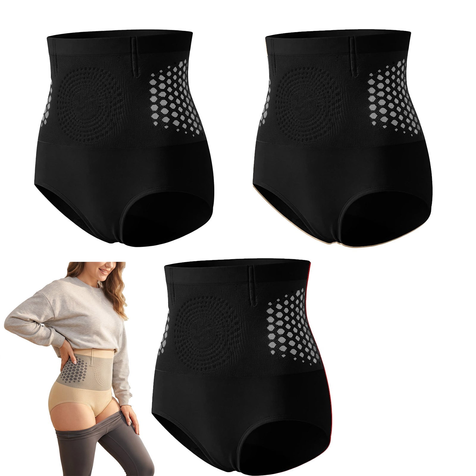 TaTaai 3PC Seamless High Waisted Shaping Bottoms Legwear Postpartum ...
