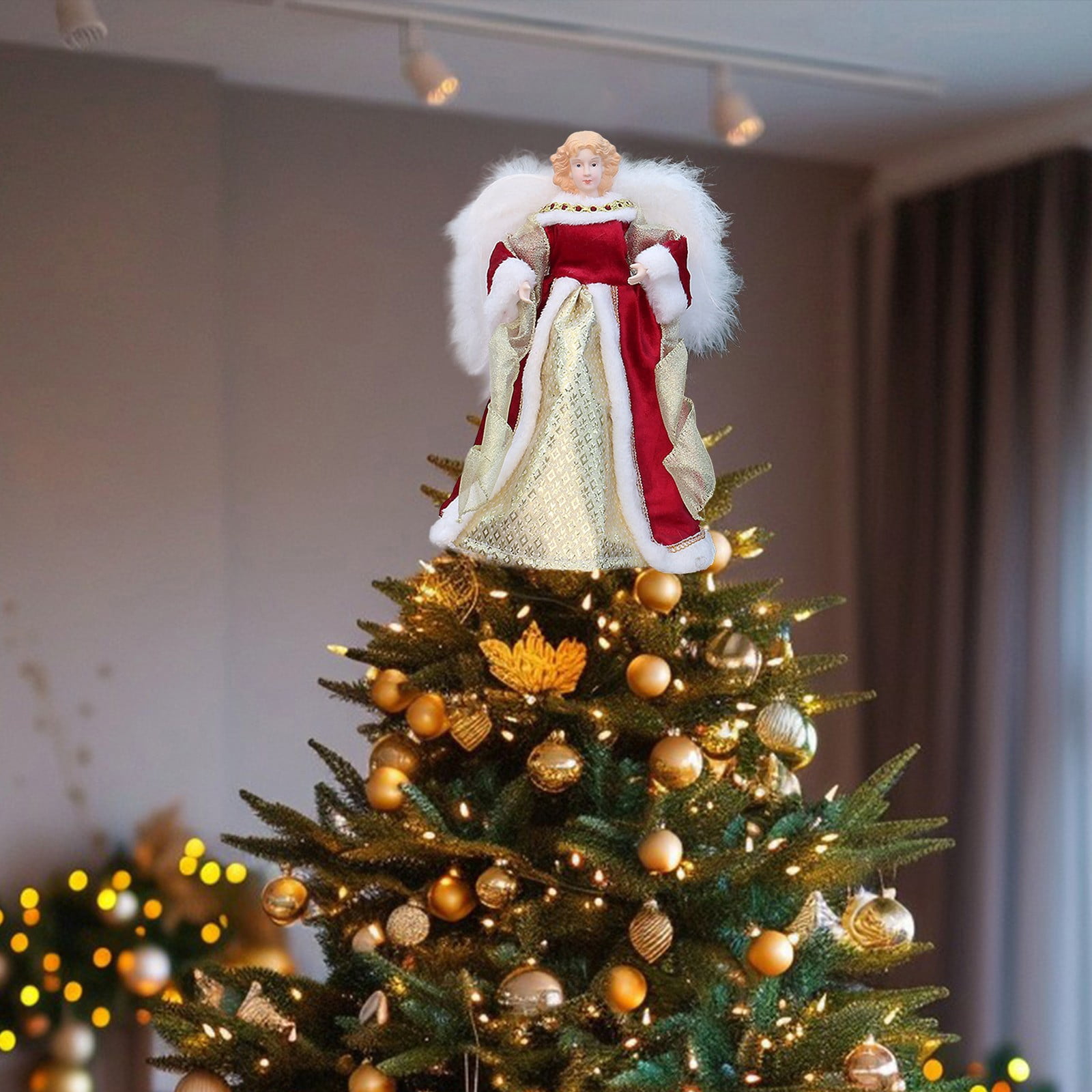 TaTaai Angel Tree Topper in Lace Dress, Christmas Treetop Flying Angel ...