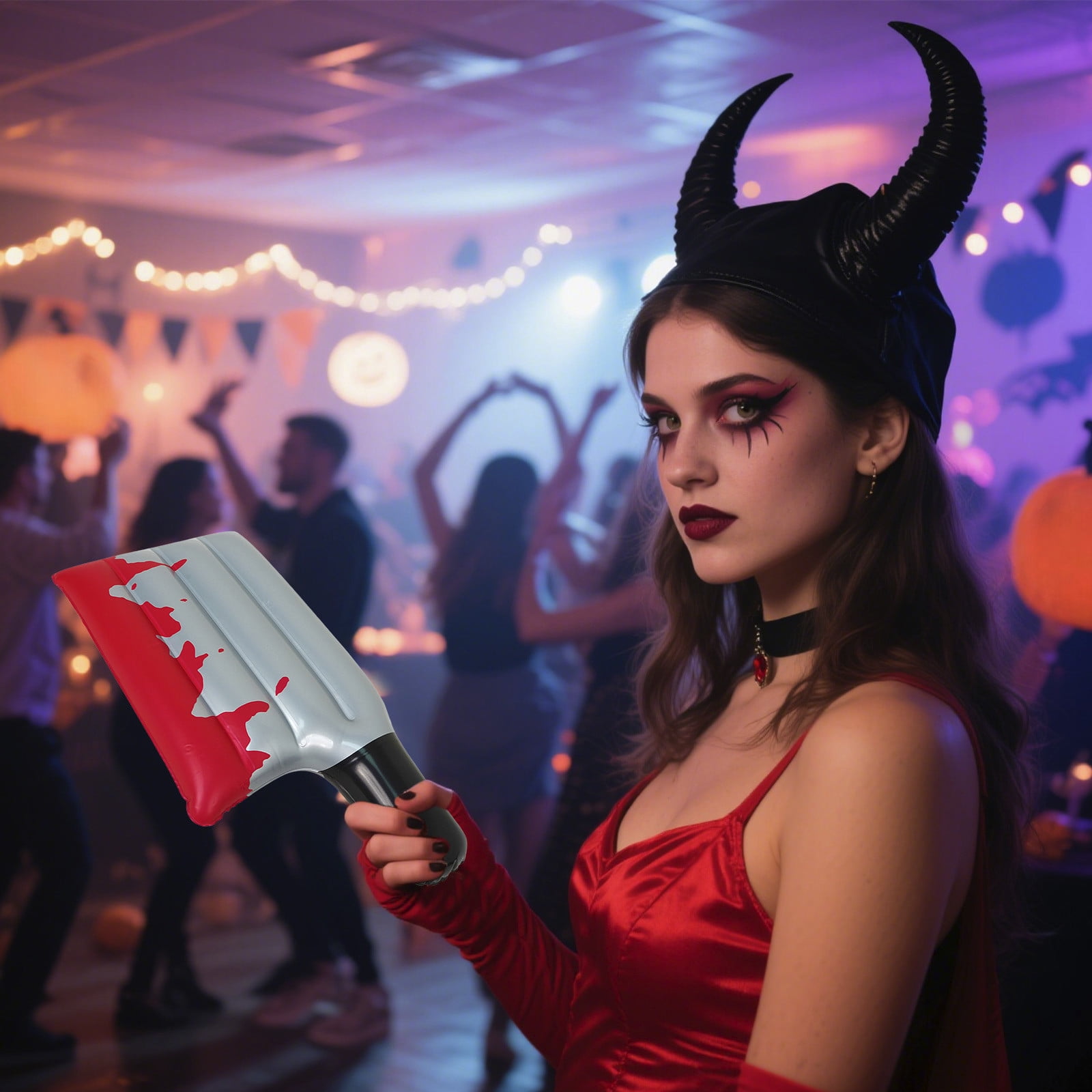 TaTaai 1Pcs Bloody Halloween Inflatable Weapons Prop,Bloody Knife ...