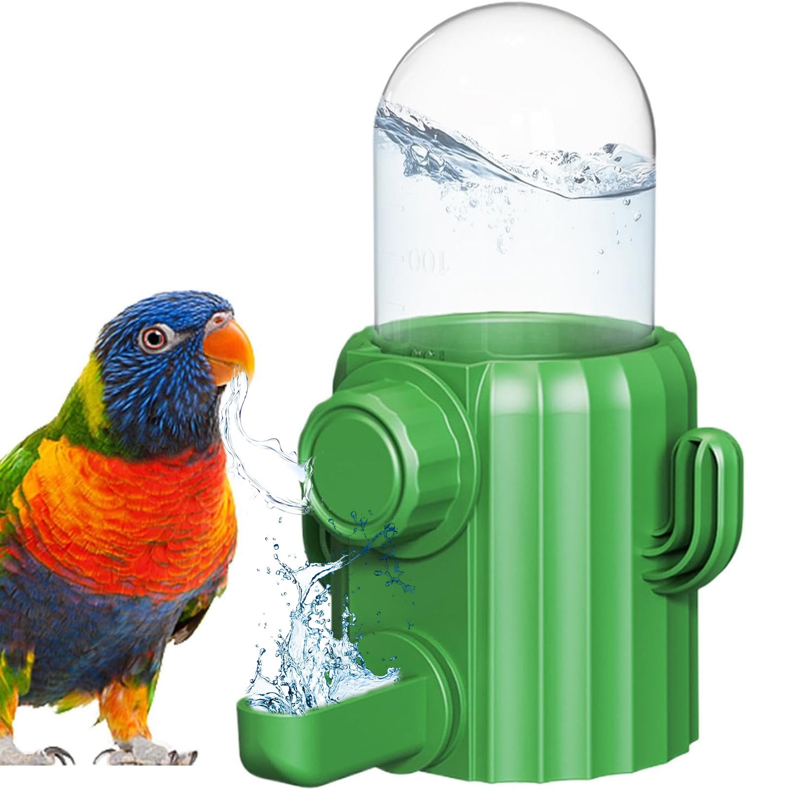 TaTaai 2Pcs Automatic Bird Cage Water Dispenser - Cactus No-Spill ...