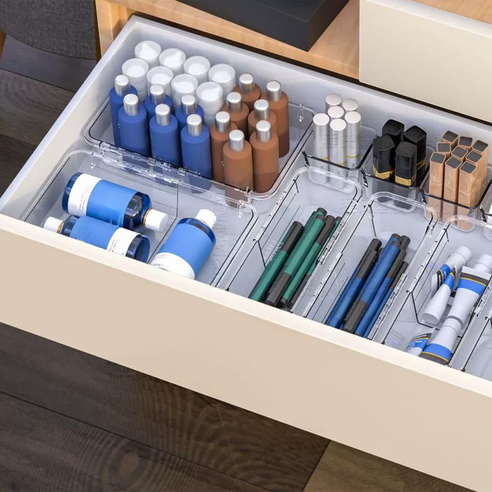 TaTaai 2Pcs Drawer Organizers Box,Expandable Drawer Organizer Trays ...