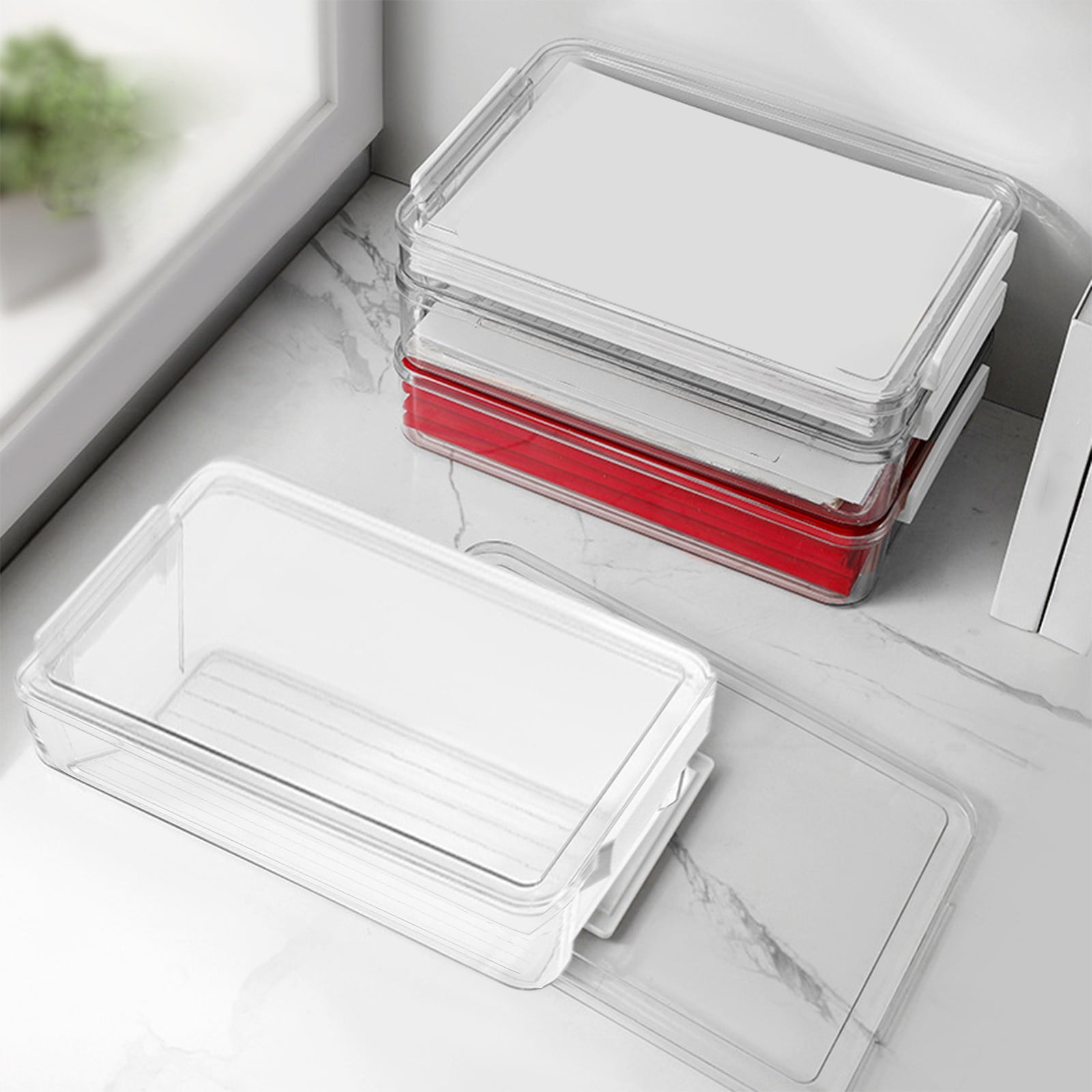 TaTaai 2Pcs Scrapbook Paper Organizer with Clip, Stackable Clear Photo ...