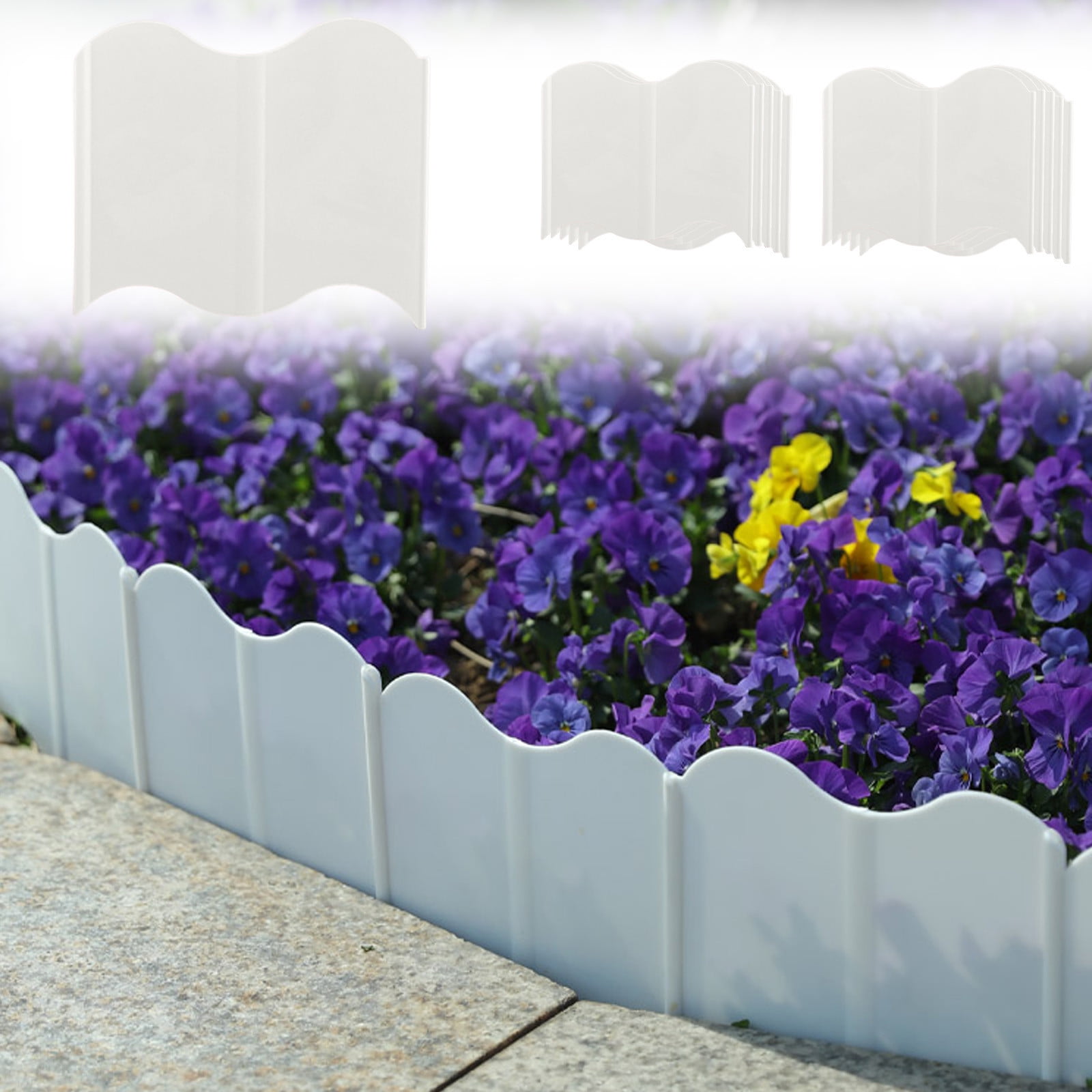 TaTaai 3Pcs Garden Edging Border, Plastic No Dig Landscape Borders ...