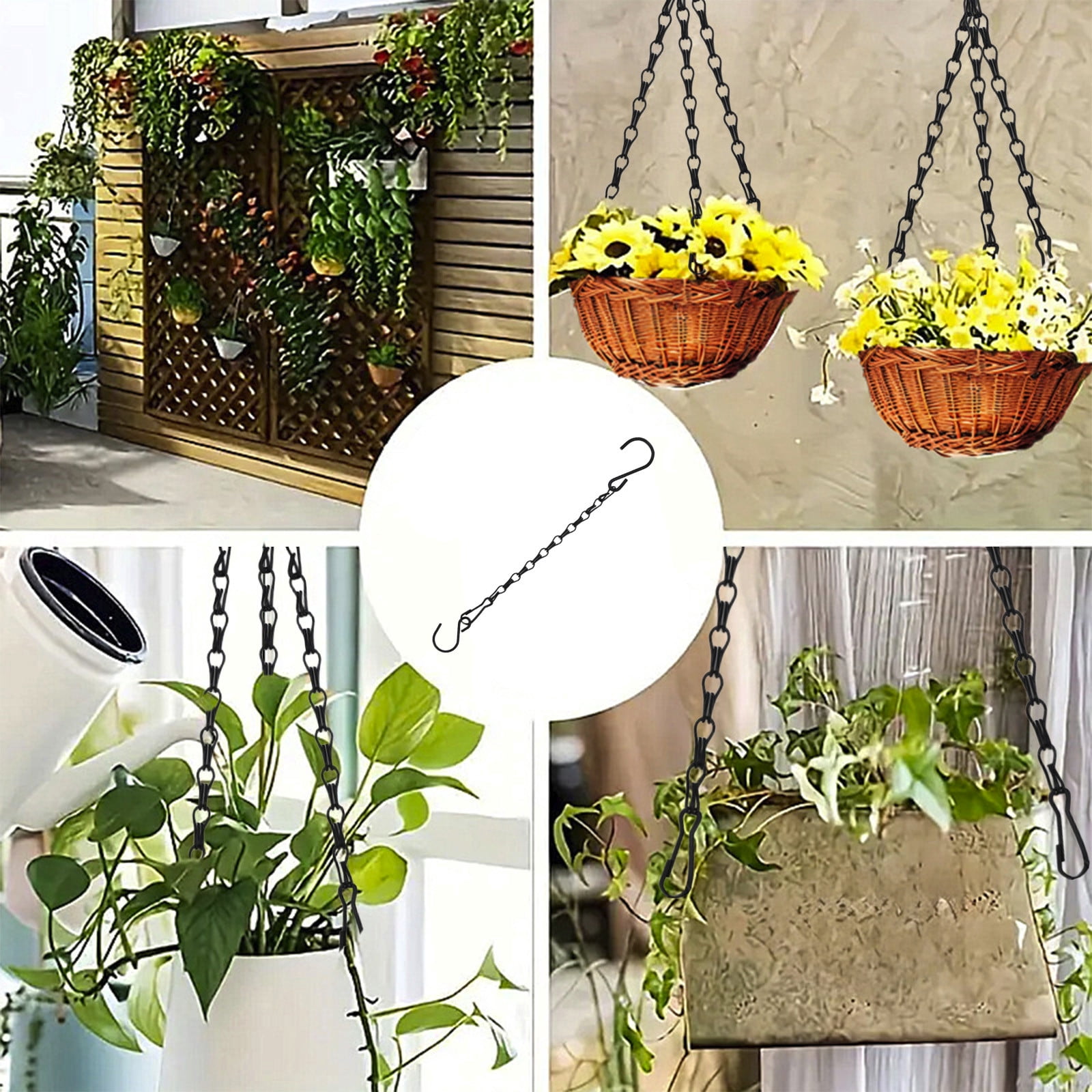 TaTaai 4Pcs Hanging Chains 11 Inch, Garden Plant Hangers for Hanging ...
