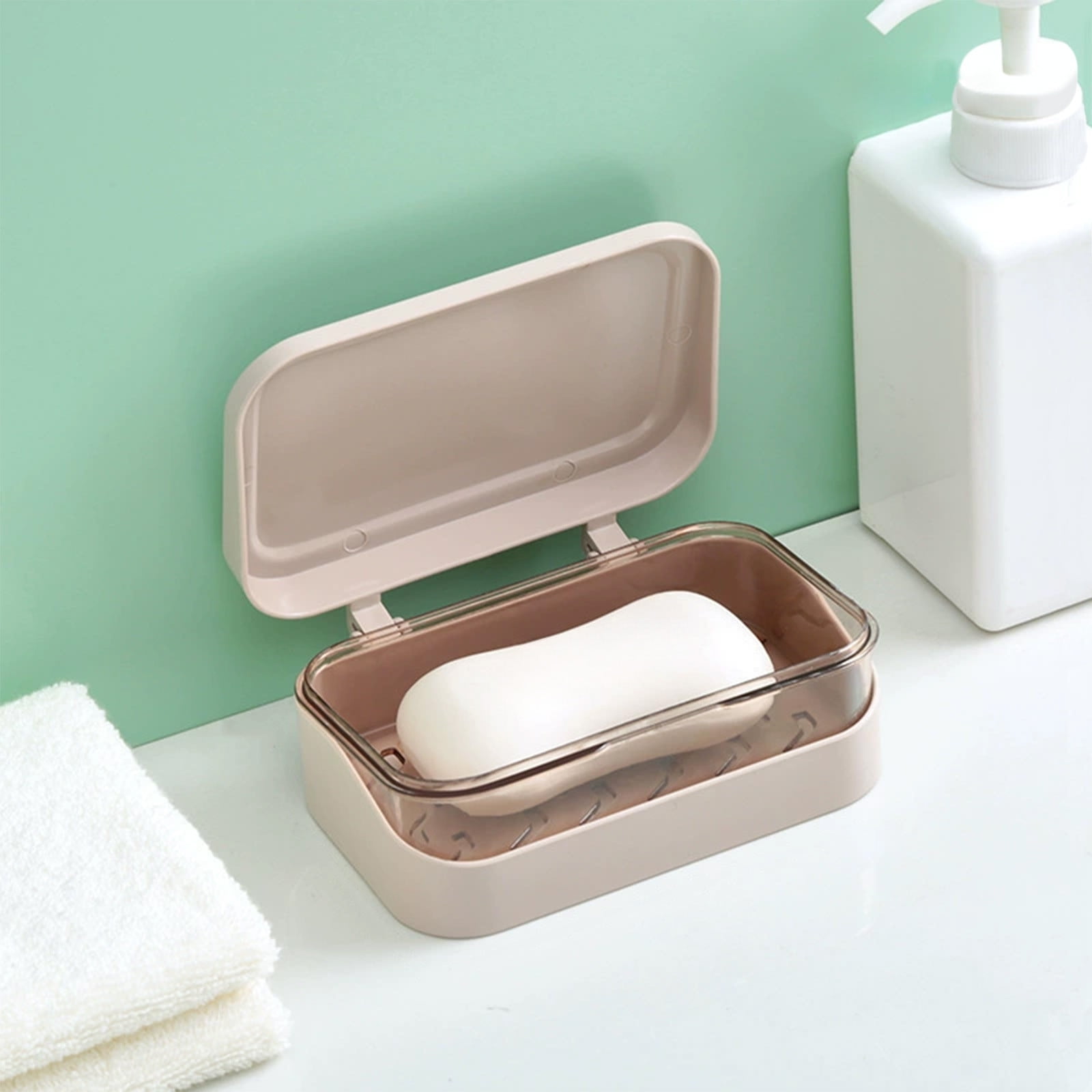 TaTaai 4Pcs Plastic Soap Holder, Travel Soap Container with Lid and ...