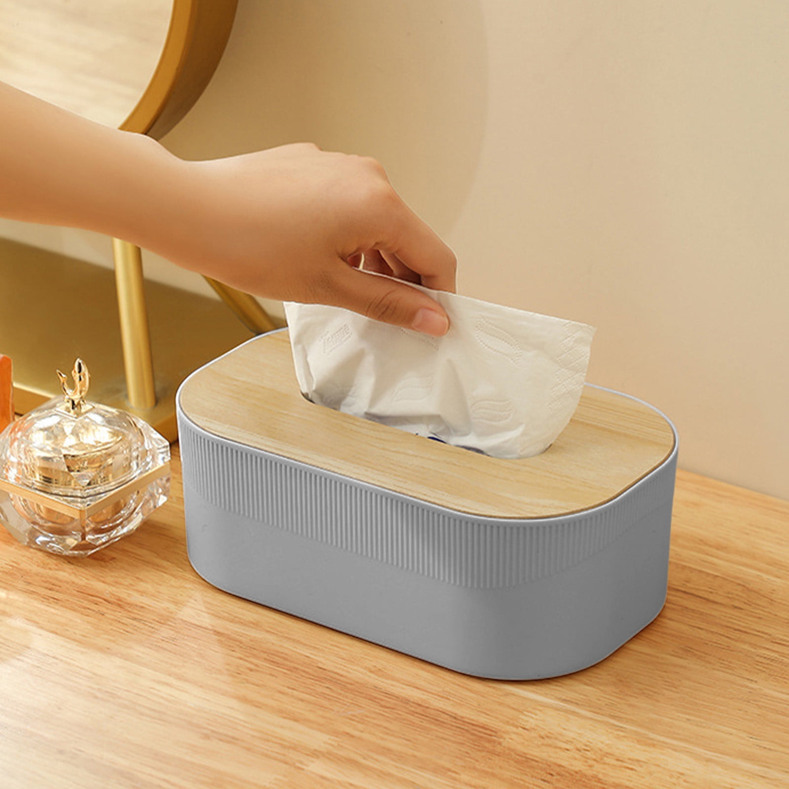 TaTaai Clearance 5Pcs New Style Simple and Creative Wooden lid Tissue Box, Home Living Room ...