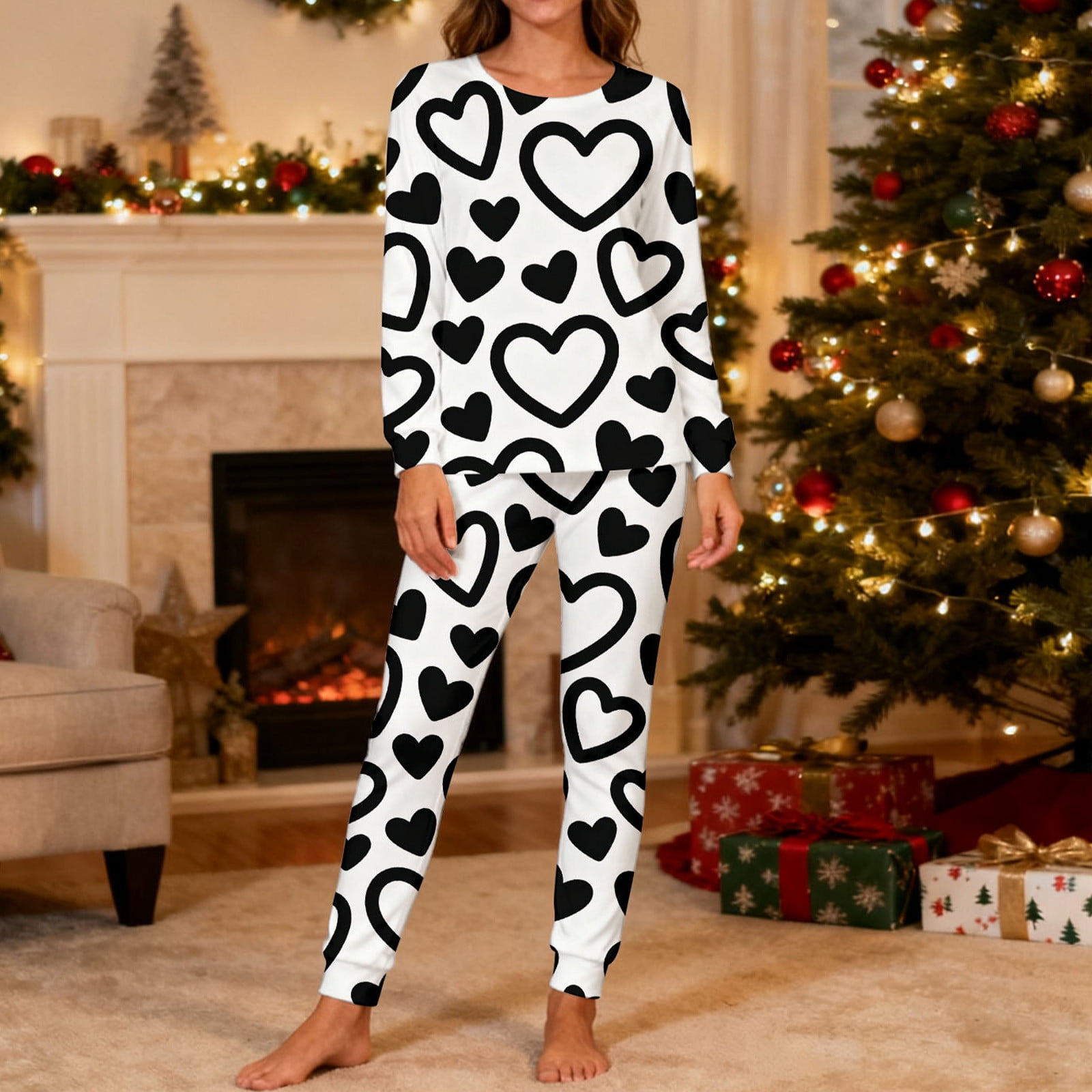 TaTaai Cozy Couple Matching Pajama Set, Christmas Valentine's Day ...