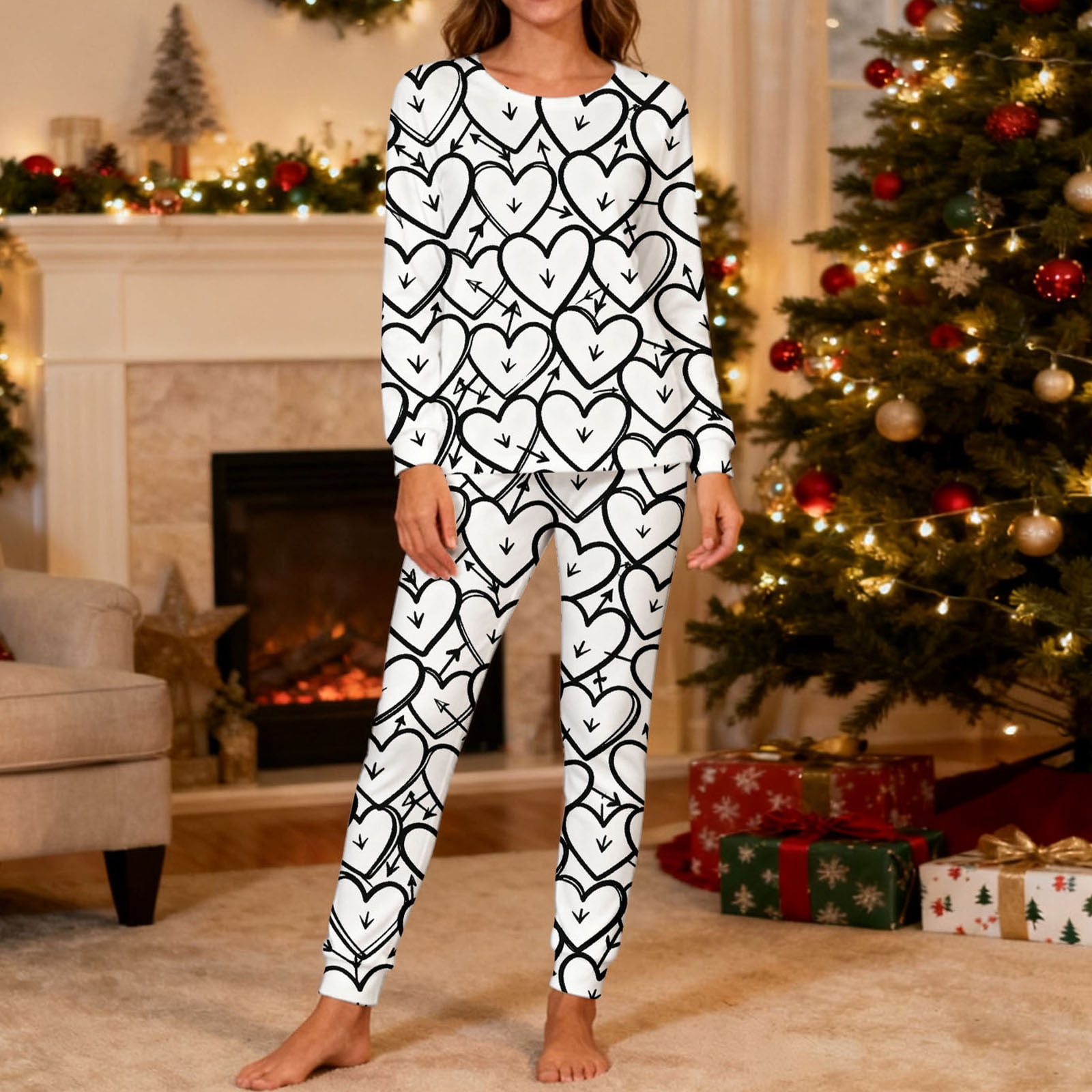 TaTaai Cozy Couple Matching Pajama Set, Christmas Valentine's Day ...