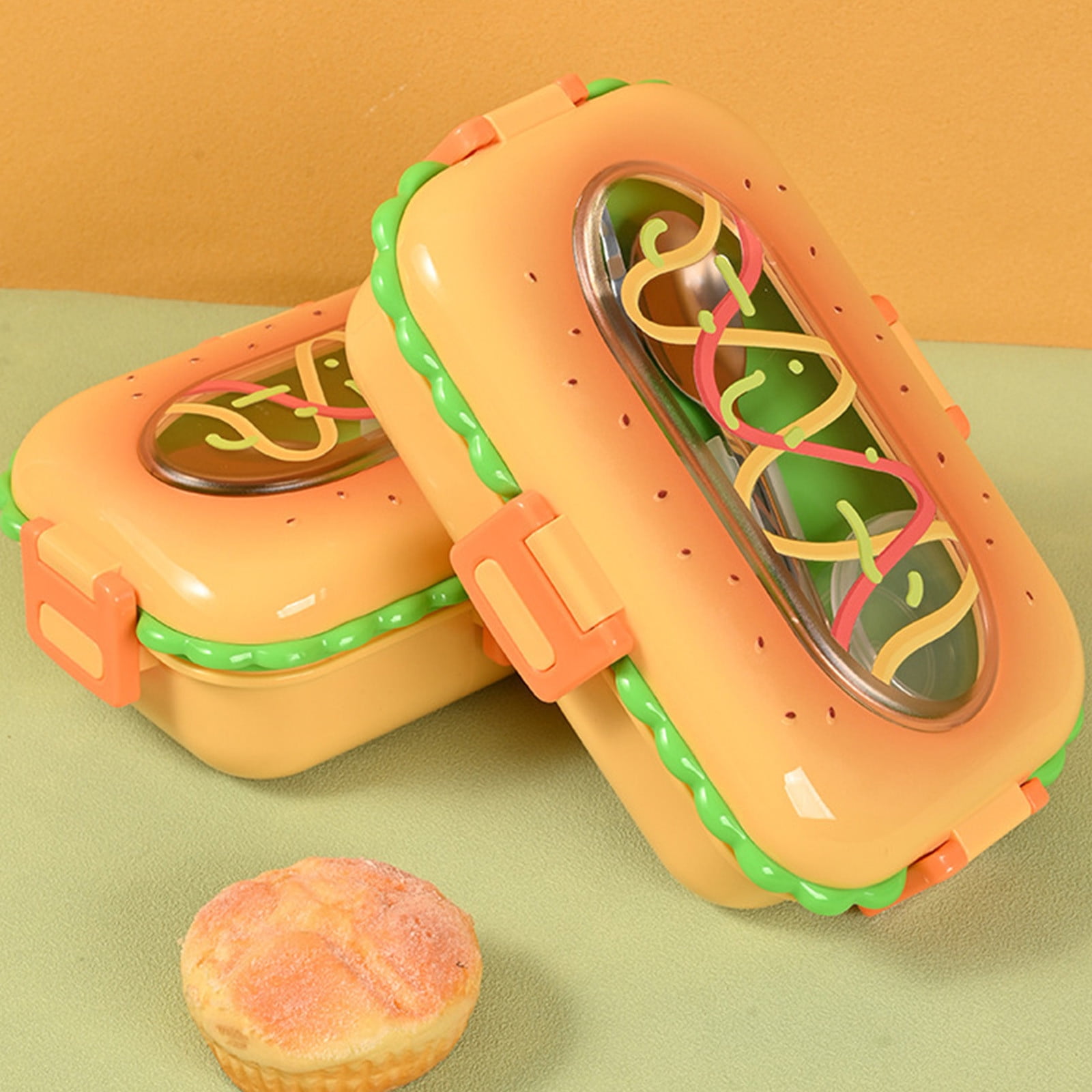 TaTaai Gift Adorable Hamburger Shaped Layered Lunch Box for Portable ...