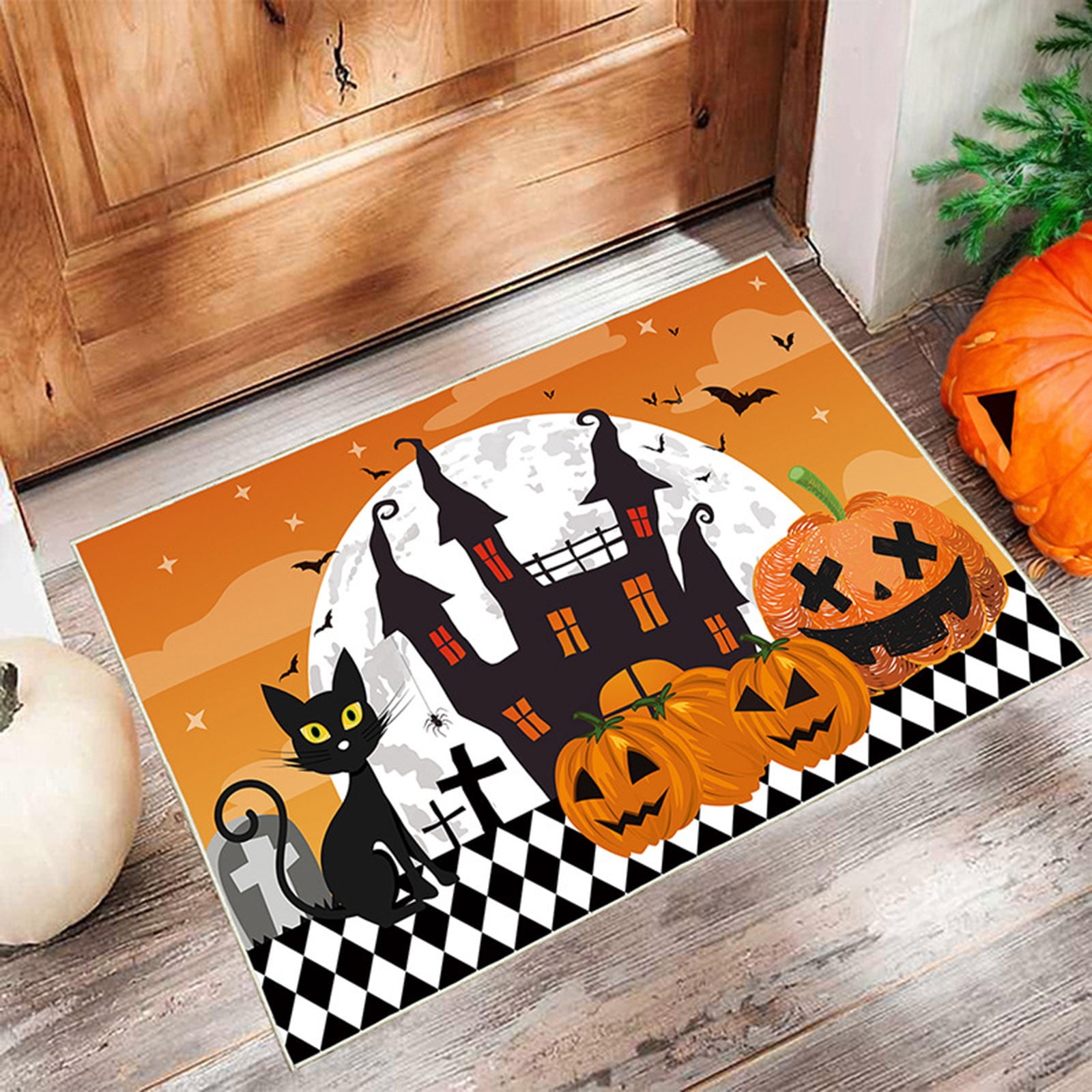 TaTaai Halloween Floor Mat Backdrop Horror Moon Night Halloween ...