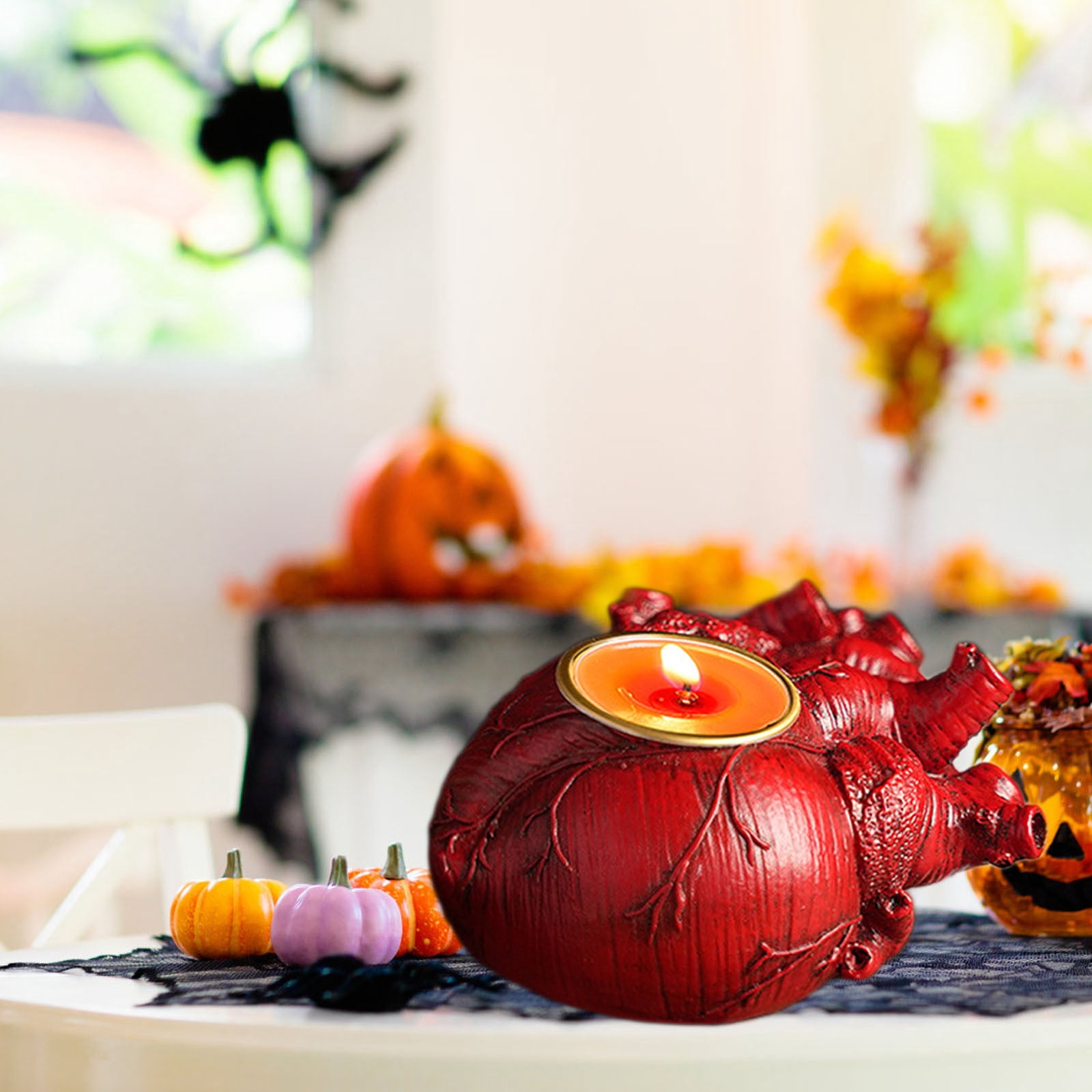 TaTaai Halloween Human Organ Models Candle Holder, 3D Heart Spine Brain ...