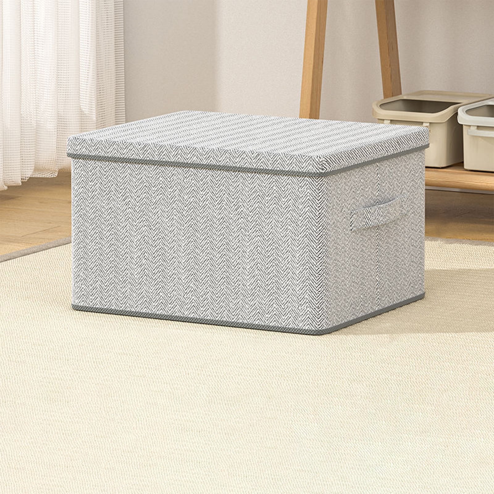 TaTaai Large Collapsible Storage Bins with Lids Fabric Foldable Storage ...