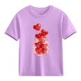 TaTaai School Season Cute Print Short Sleeve T-Shirt, Valentine's Day ...