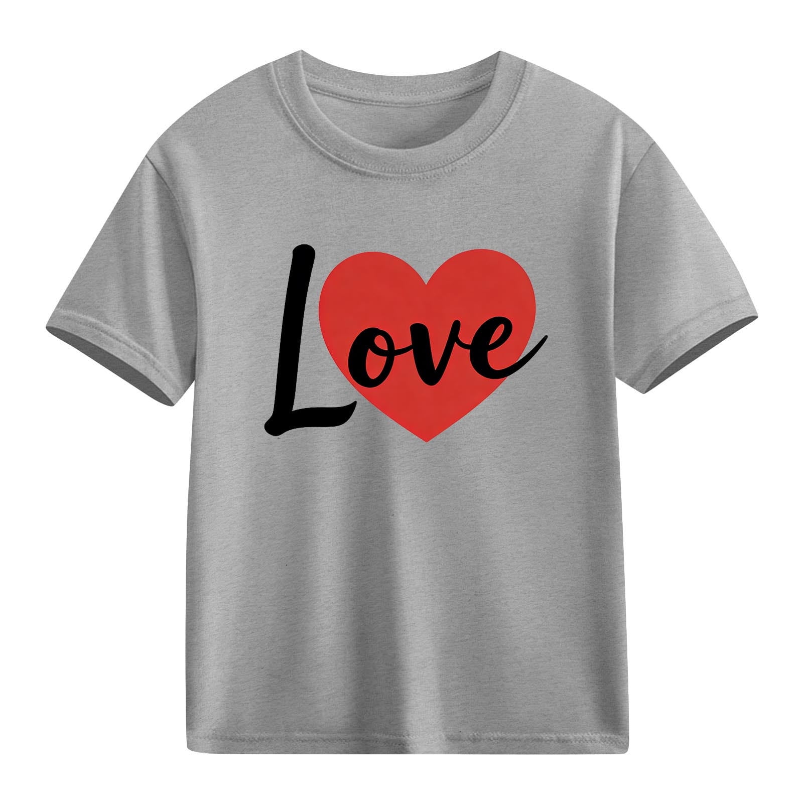 TaTaai School Season Cute Print Short Sleeve T-Shirt, Valentine's Day ...