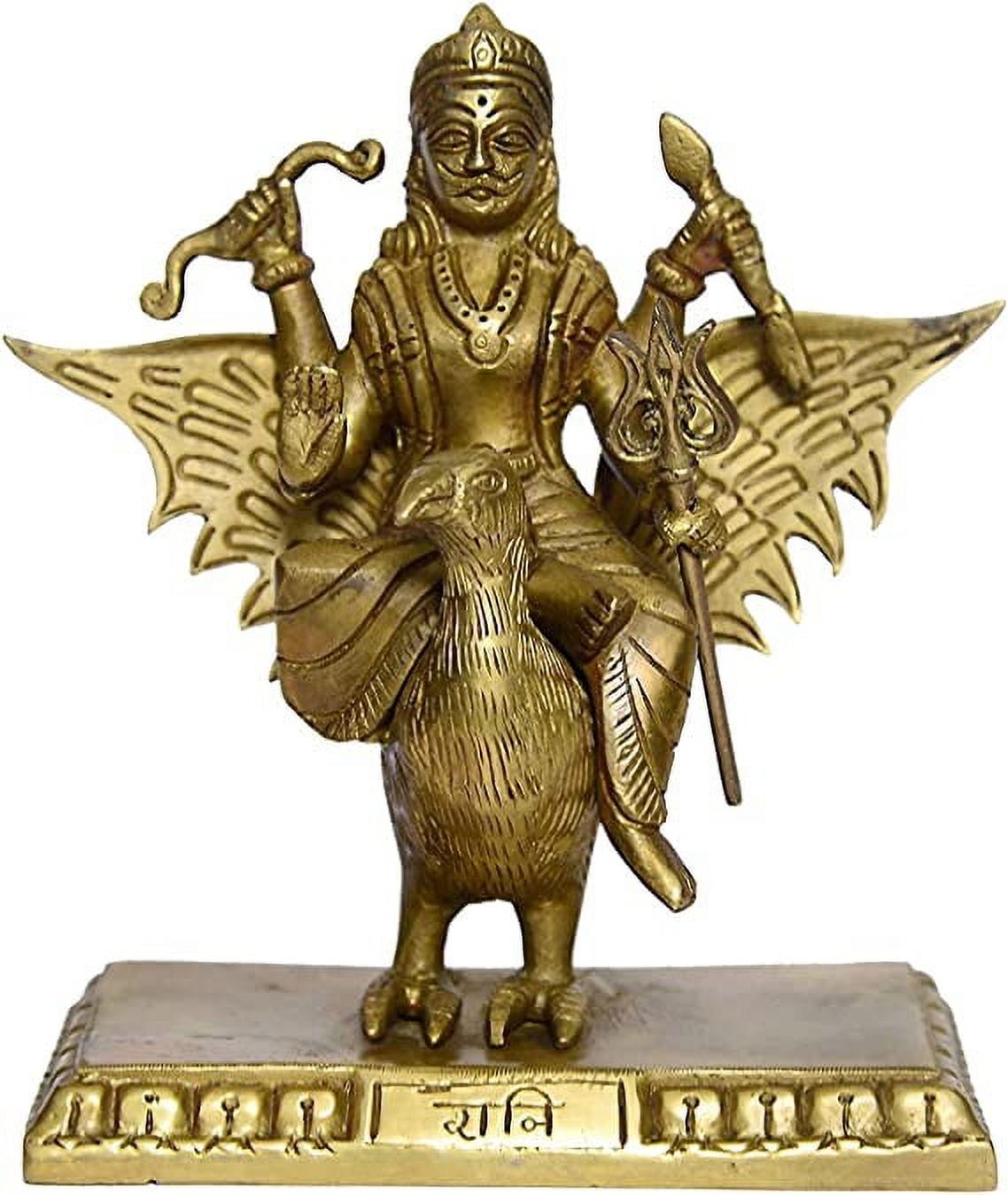 Taajoo Brass Shani Dev Statue God Shani Maharaj Idol Murti for Home ...